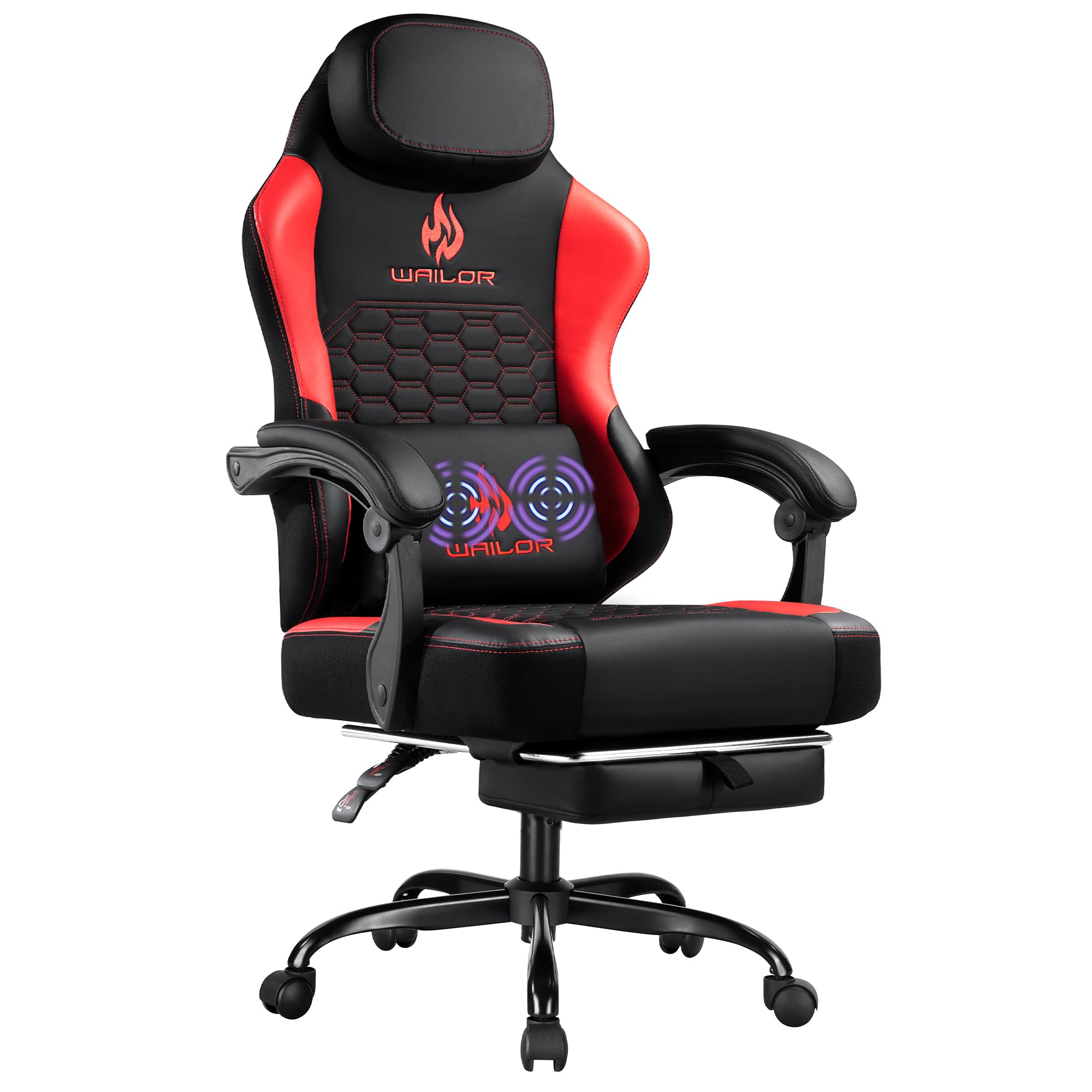 Amazon.com: Gaming Chair with Massage and Packet Spring Cushion ...