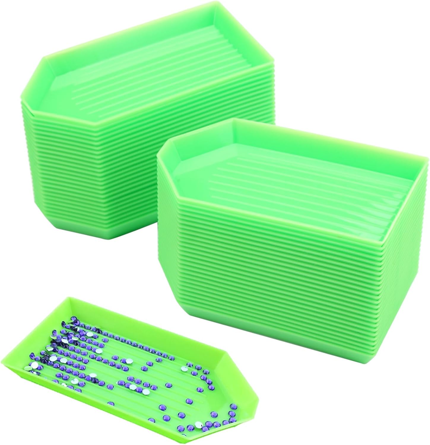 50 Pieces Diamond Painting Trays 9 x 4.8 x 1 cm Beads Sorting Tray ...