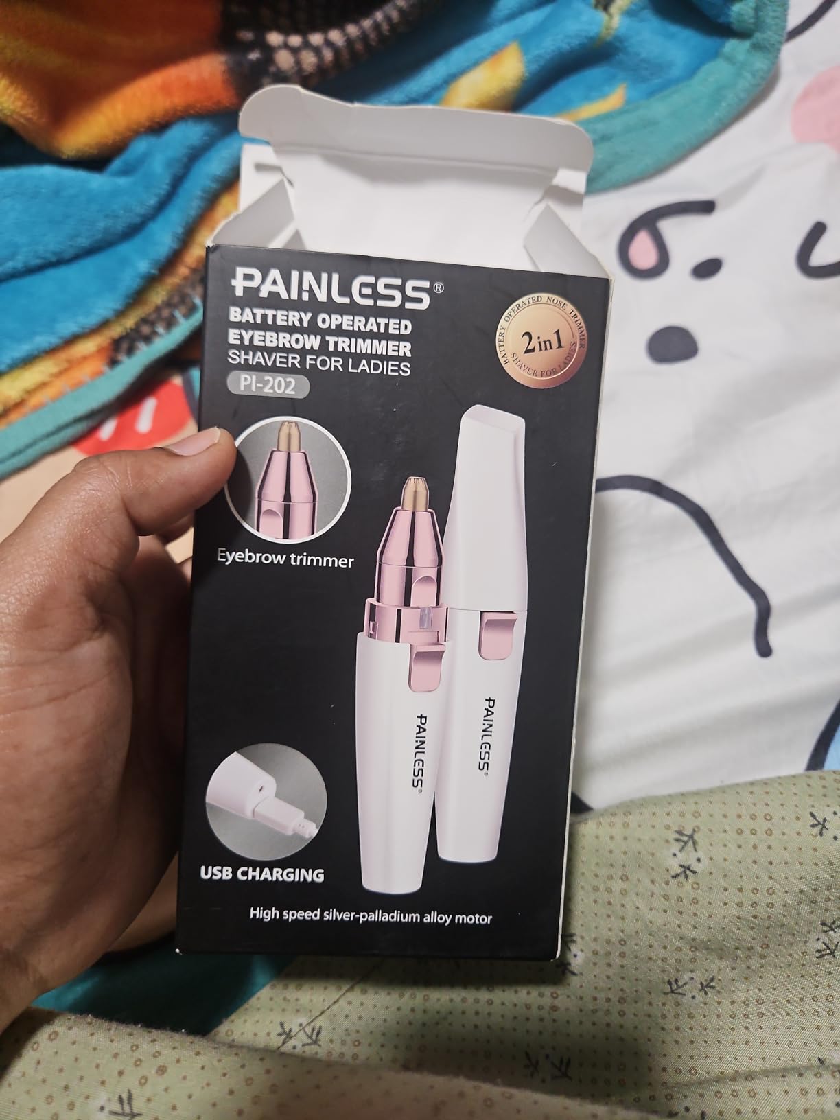 Painless 2 in 1 Rechargeable hair removal trimmer for women with ...