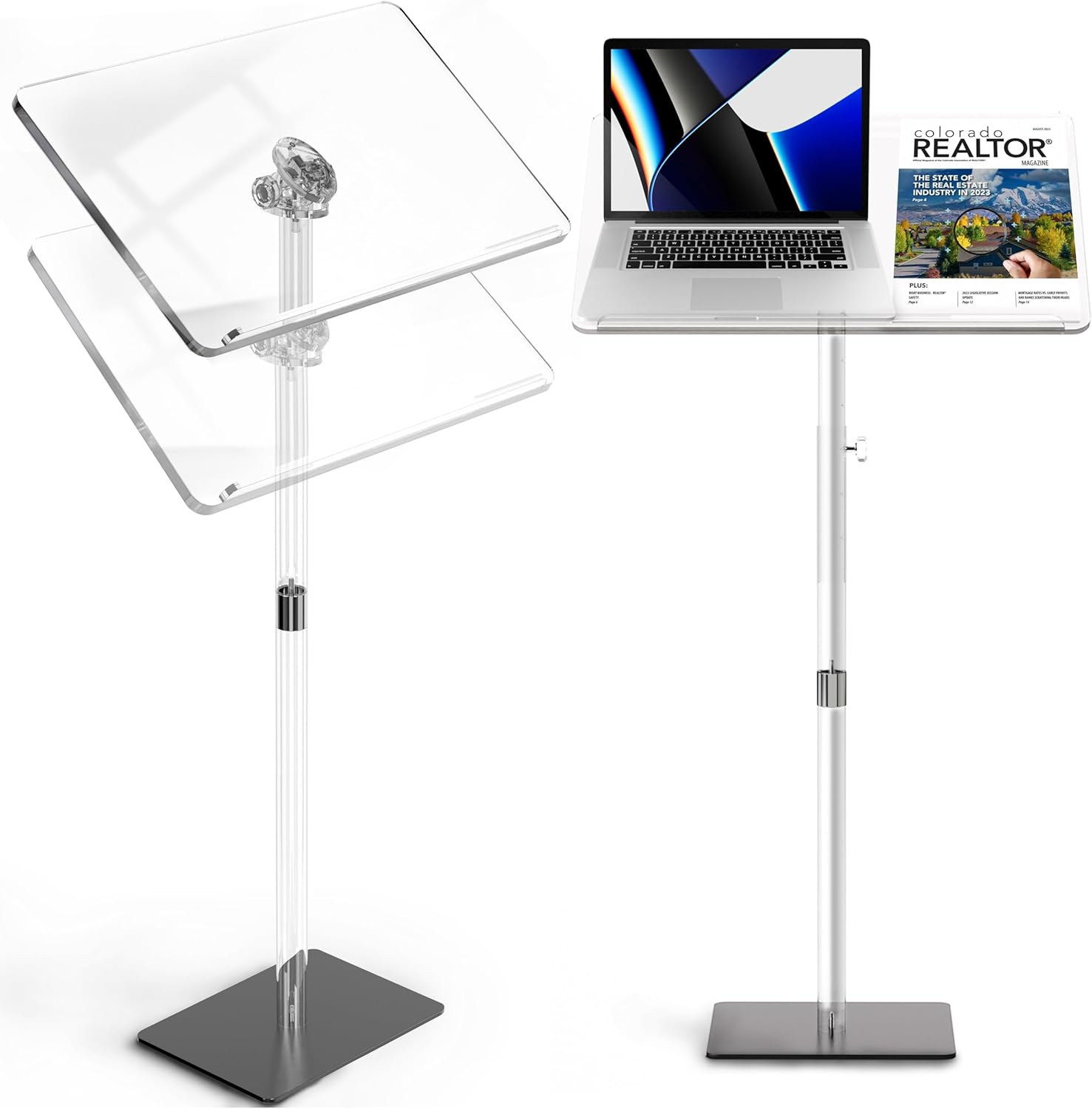 Amazon.com: GUARDMATE Height & Angle Adjustable Acrylic Podium Lectern ...