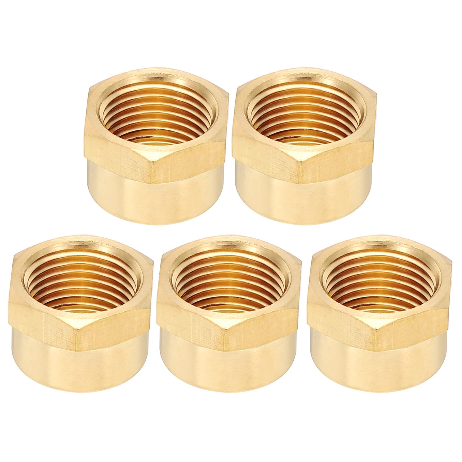 Amazon.com: PATIKIL 3/8" NPT Female Brass Pipe Fitting Cap, 5Pcs Hex ...