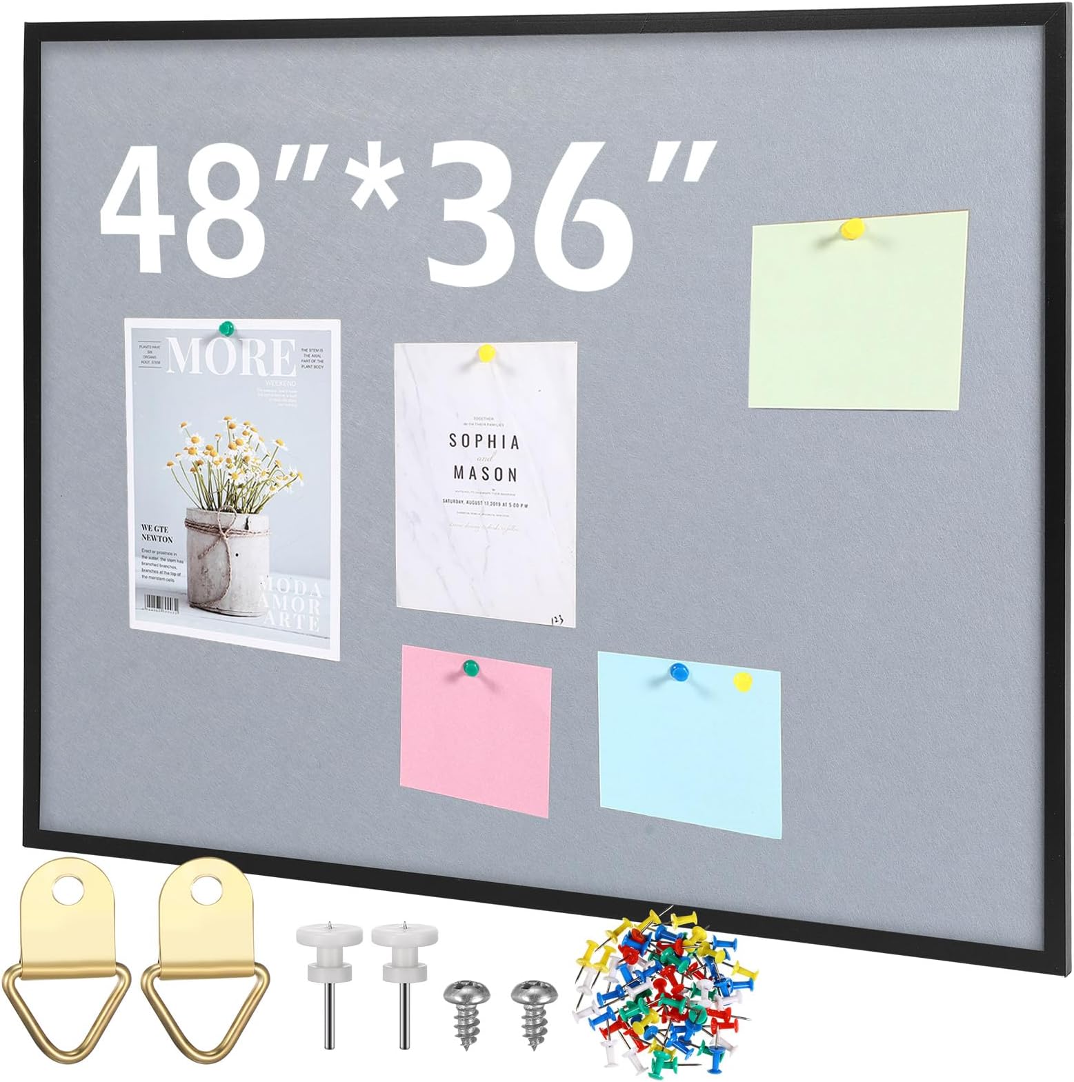 Amazon.com : SOFE Pink Bulletin Board Linen Fabric Pin Board, 21"×27 ...