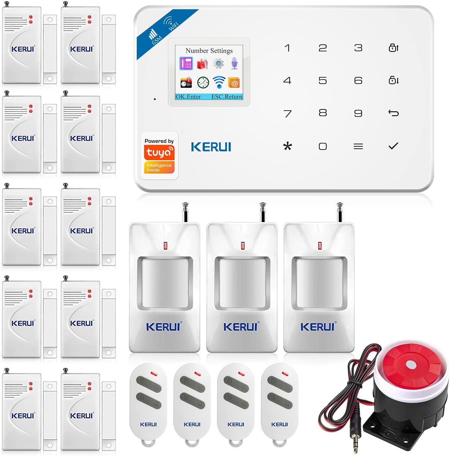 Alarmas para Casa WiFi, Kit de Seguridad para el Hogar con Sirena ...