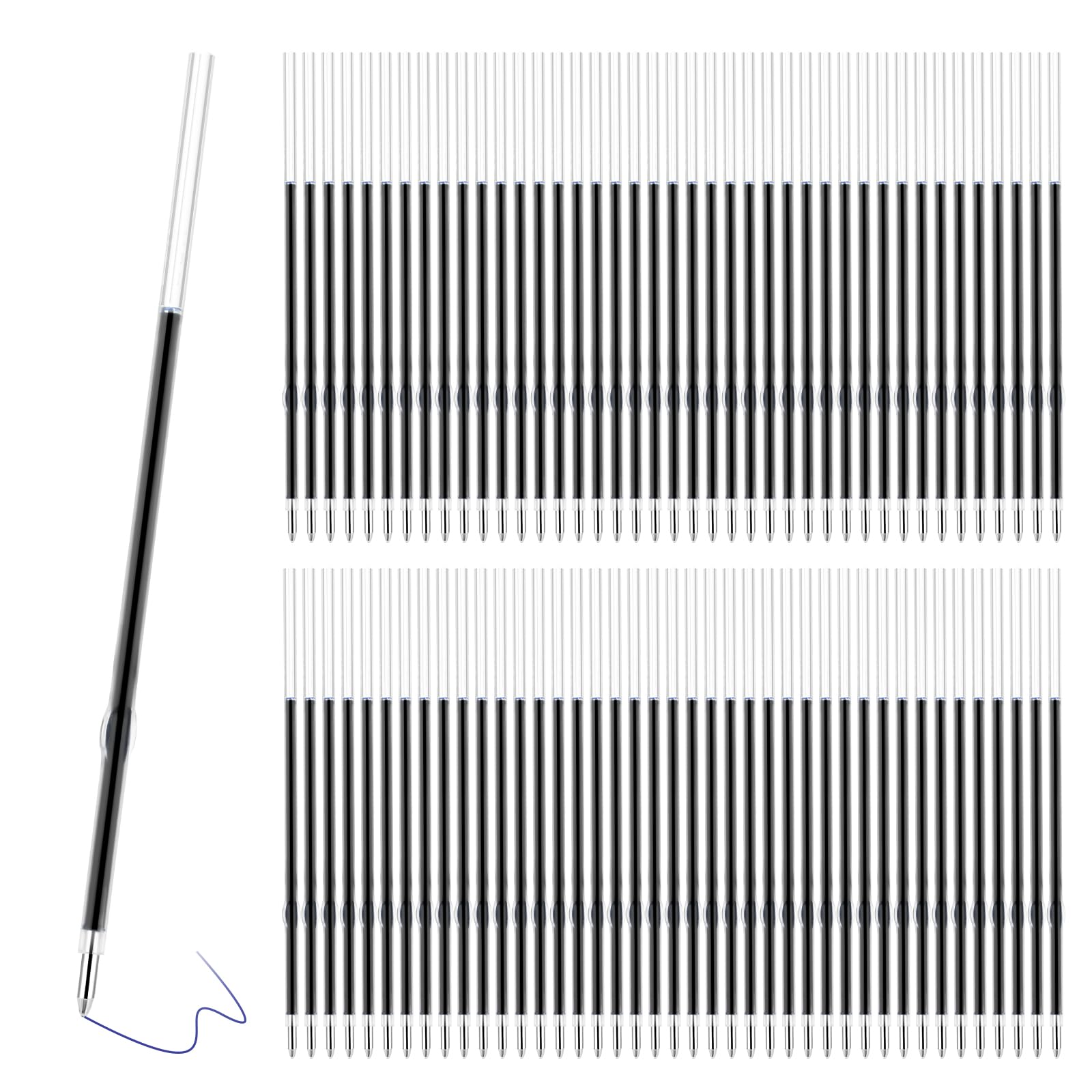 Bewudy 100 Pcs Retractable Pen Refills, 0.7mm Pen Refills for Ballpoint ...