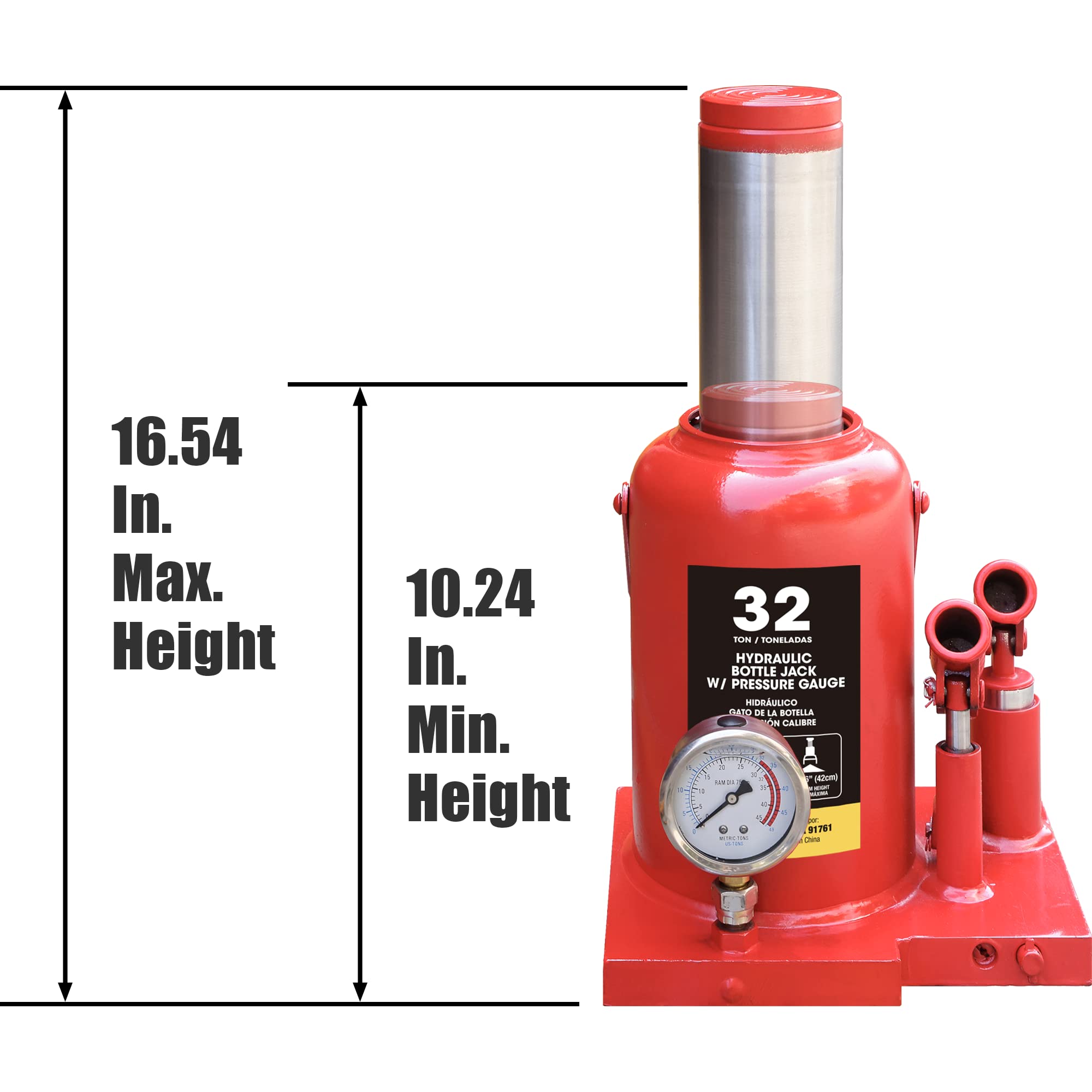 Snapklik.com : Torin Welded Hydraulic Double Piston Car Bottle Jack
