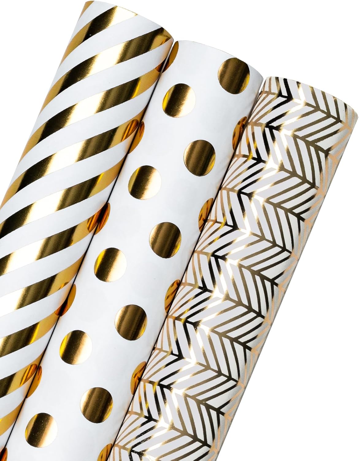 Amazon.com: WRAPAHOLIC Gold Birthday Wrapping Paper Roll - Mini Roll ...