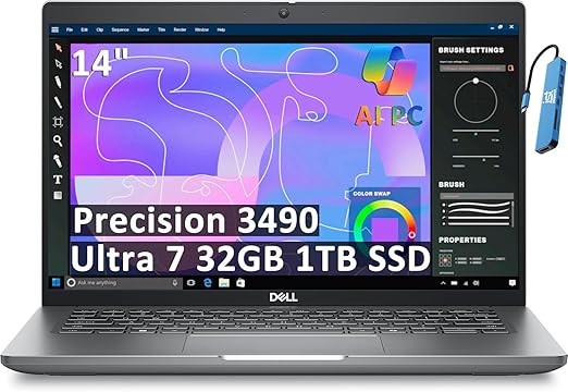 Amazon.com: Dell Precision 3490 Mobile Workstation AI PC Laptop (14 ...
