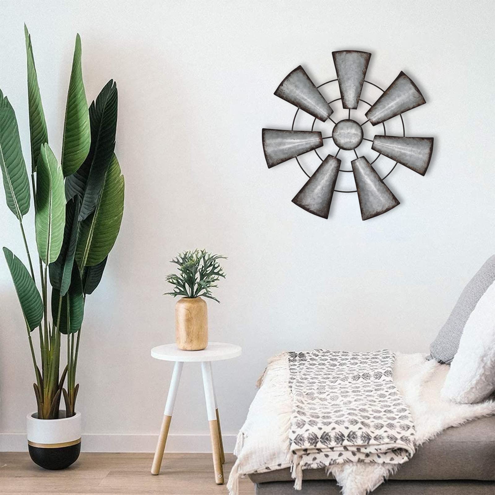 Snapklik.com : Windmill Wall Decor 22in, Rustic Metal Farmhouse ...