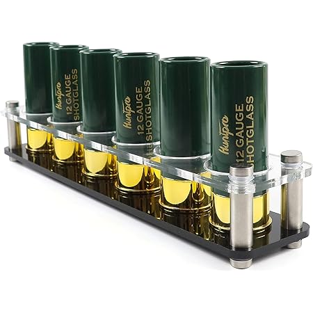 Amazon.com | HUNTPRO 12 Gauge Shotgun Shell Shot Glass Set of 8 Multi ...
