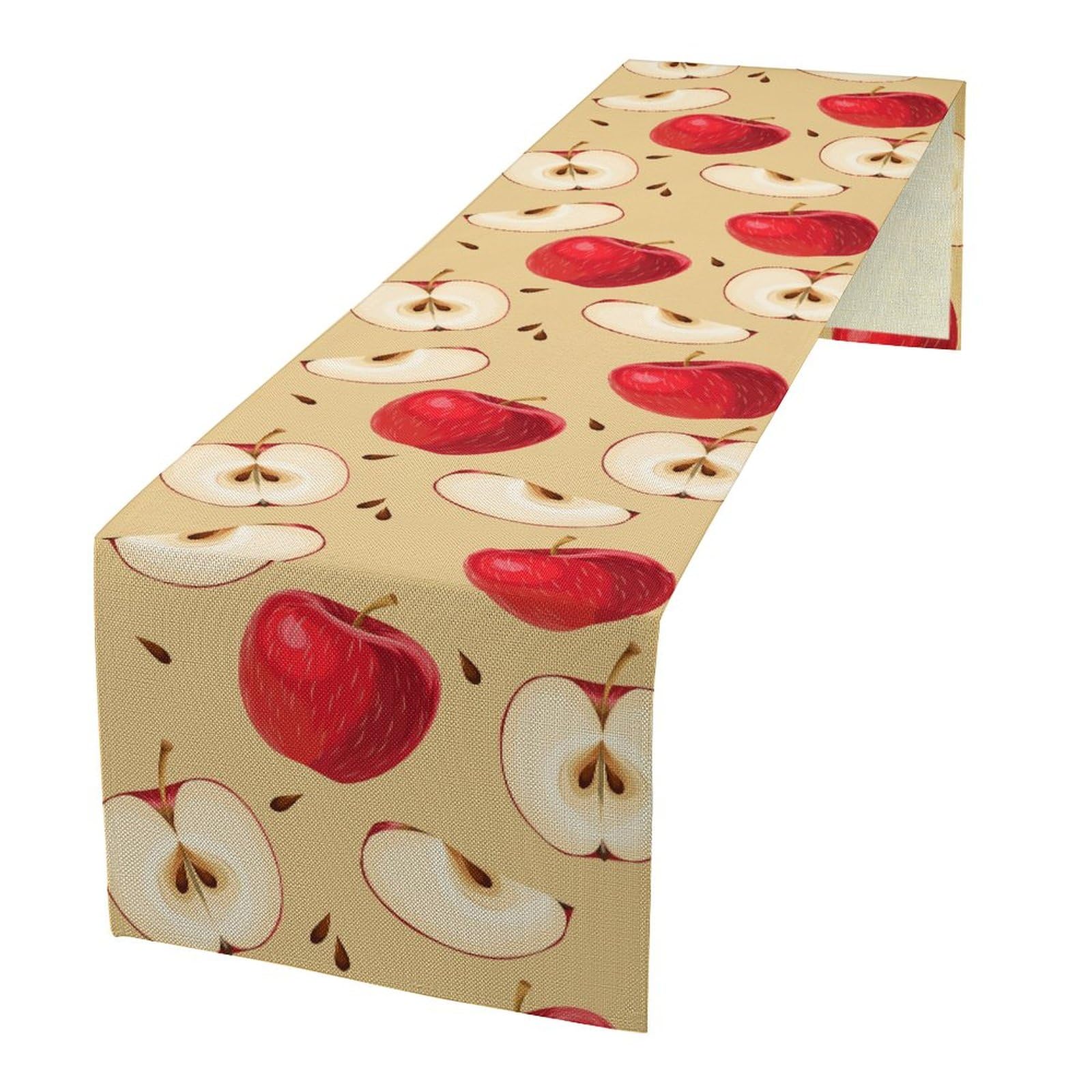 Amazon.com: Fruit Table Runner Red Apples Fresh Fruit Rustic Farmhouse ...