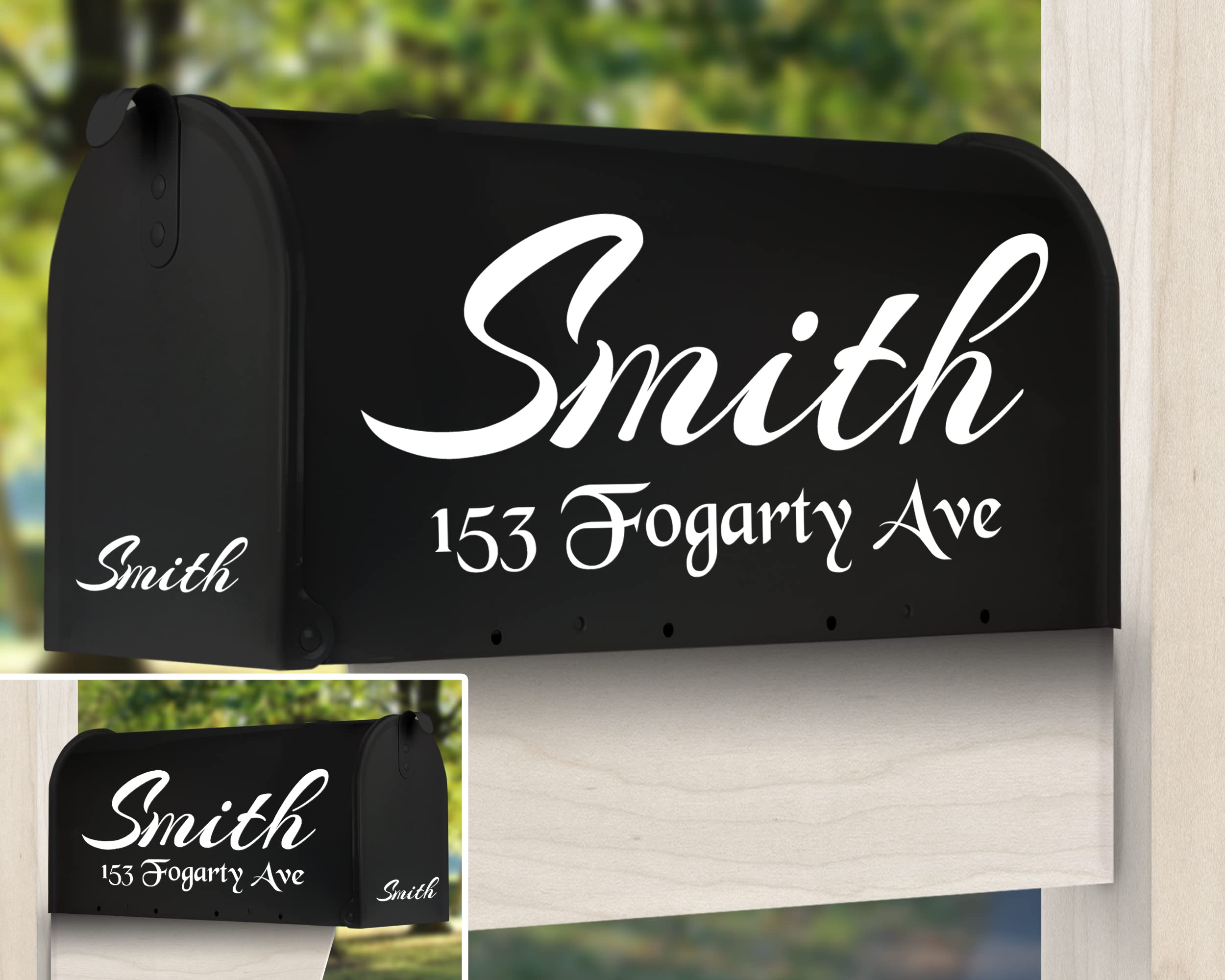 Amazon.com: Cus2mize Set of 6 Personalized Mailbox Decals, White Vinyl ...