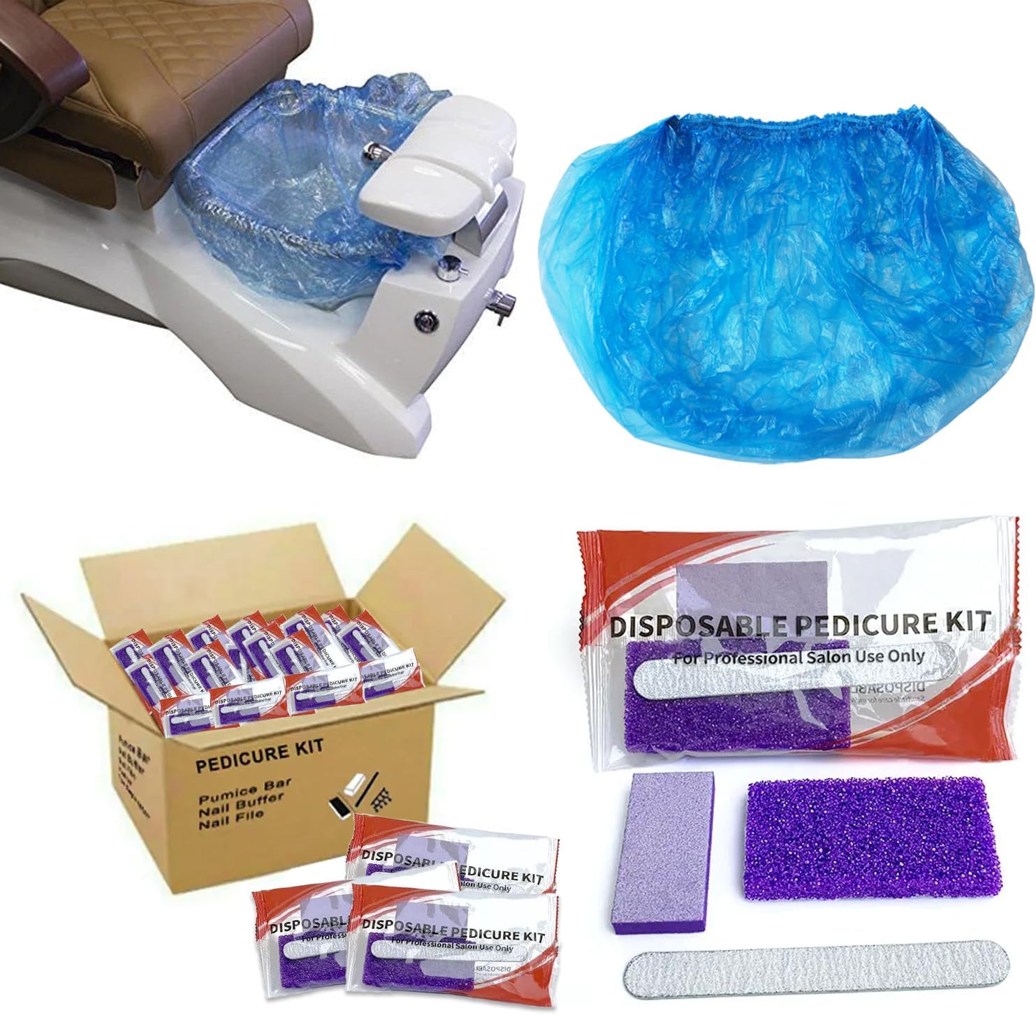 Amazon.com : LVKN Disposable Pedicure Kit, 10 Pcs Blue Pedicure Liners ...