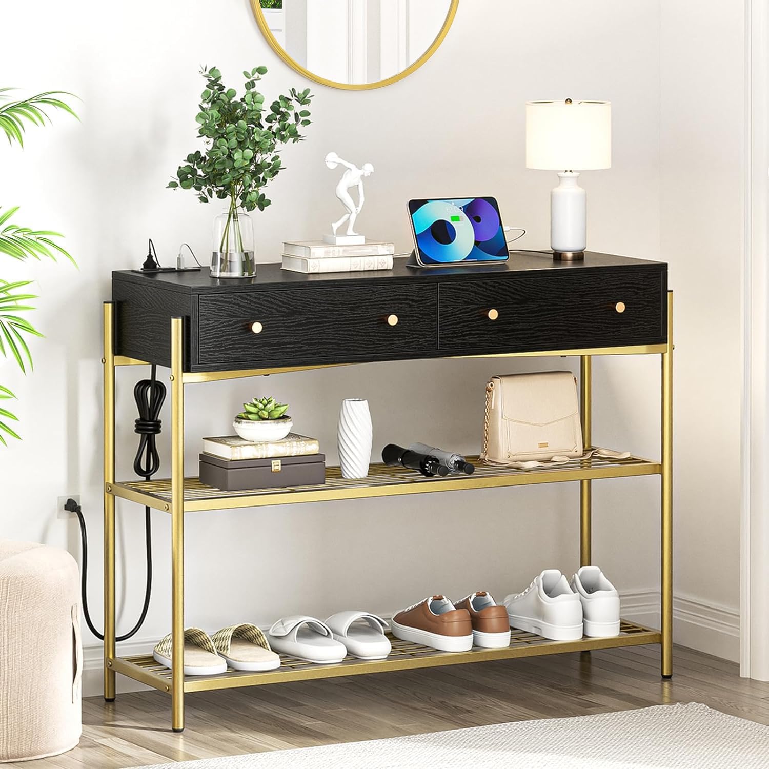 Amazon.com: ALLSTAND Console Tables for Entryway with 2 Drawers ...