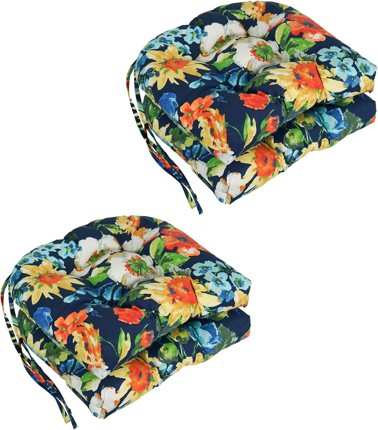 Amazon.com : Blazing Needles 16-inch Outdoor Rounded Back Chair Cushion ...