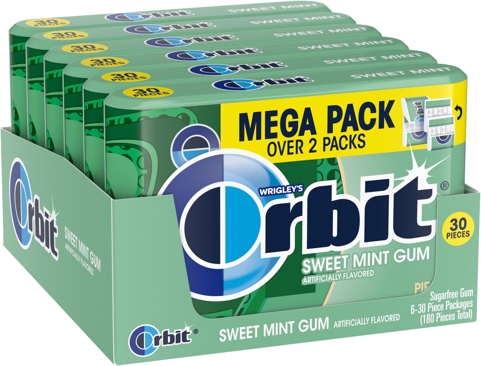 Amazon.com : ORBIT Sweet Mint Gum Sugar Free Chewing Gum, 30 Ct Mega ...