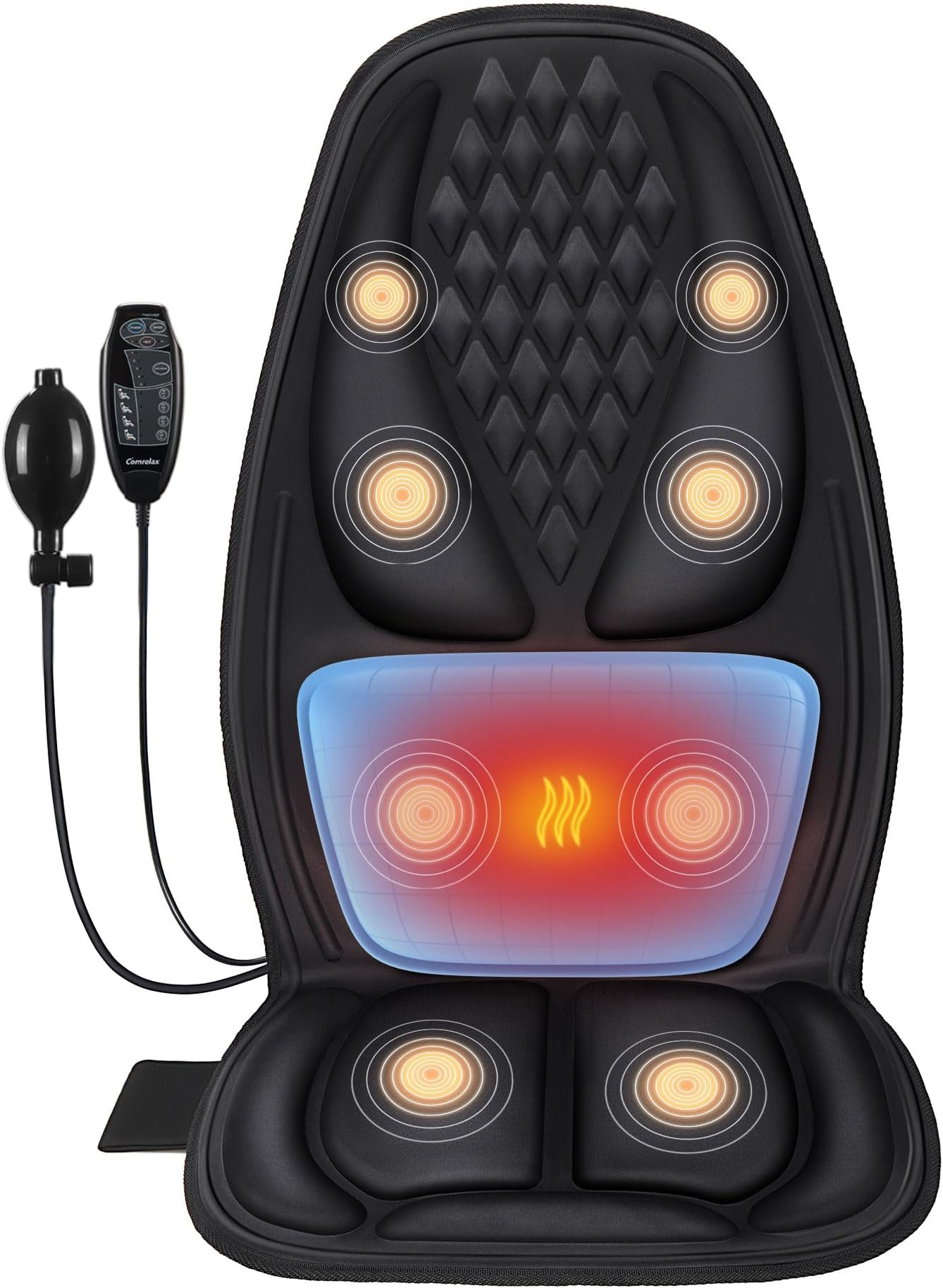 Amazon.com: comrelax Back Massage Chair Pad with 3D Lumbar Support ...