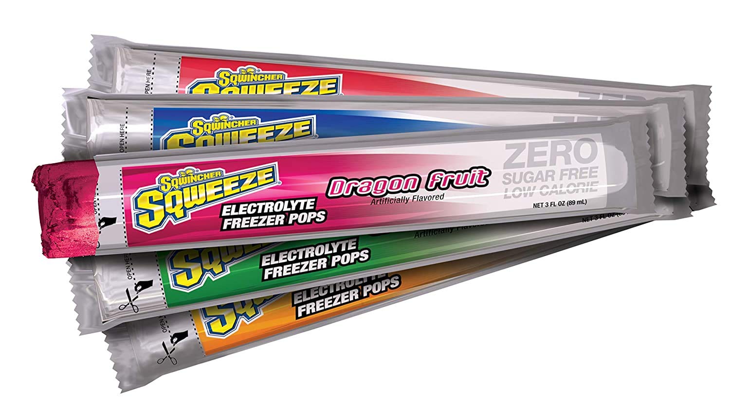 Buy 50 Sqwincher Sqweeze Zero Sugar Freezer Pops, 5 Assorted Flavors ...