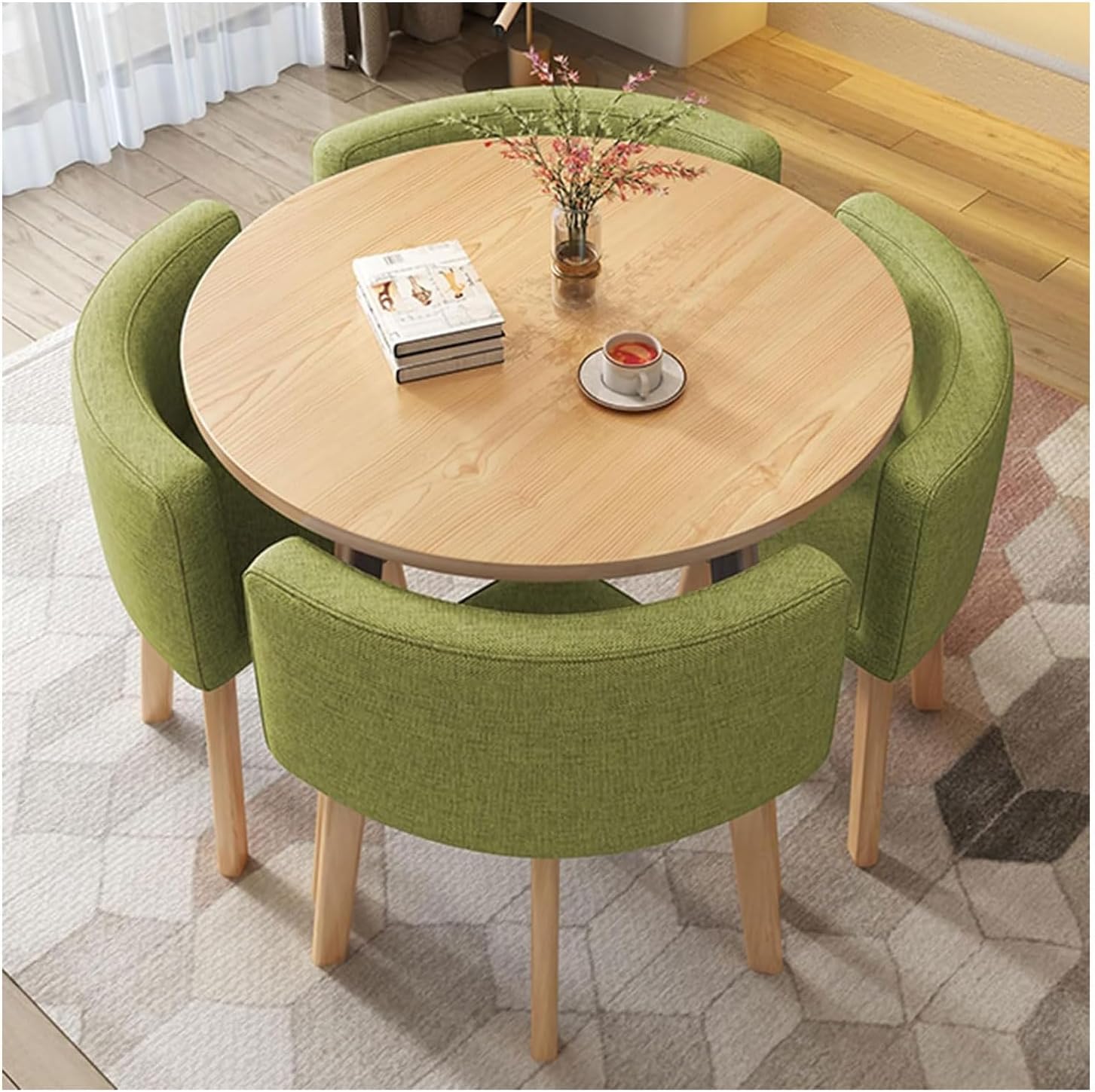 Amazon.com: AOKLEY Round Office Reception Room Club Table and Chair Set ...