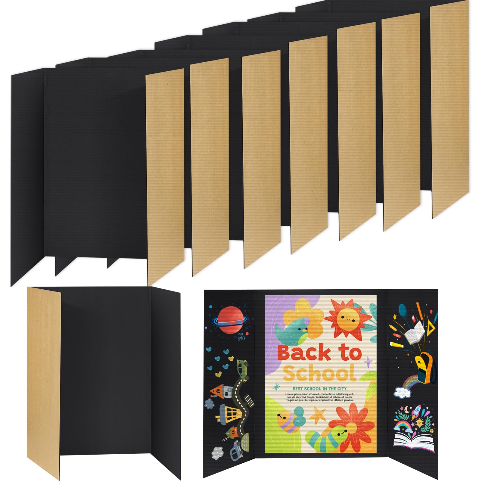 Display Board Trifold Poster Board AKONEGE 6Pcs Medium , 26\" X 16 ...