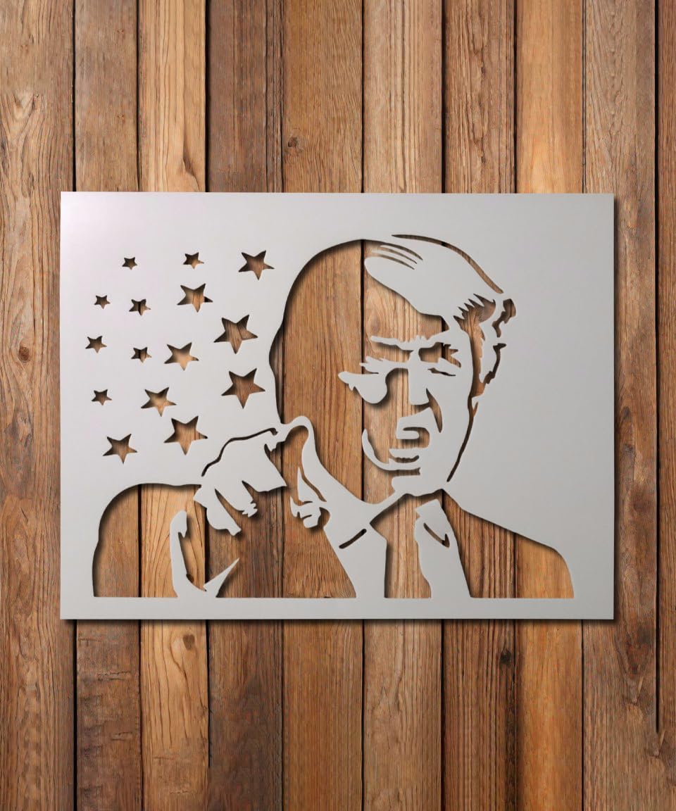 Amazon.com : 1 Pcs - Trump Stencil - Patriotic Stencils for Painting on ...