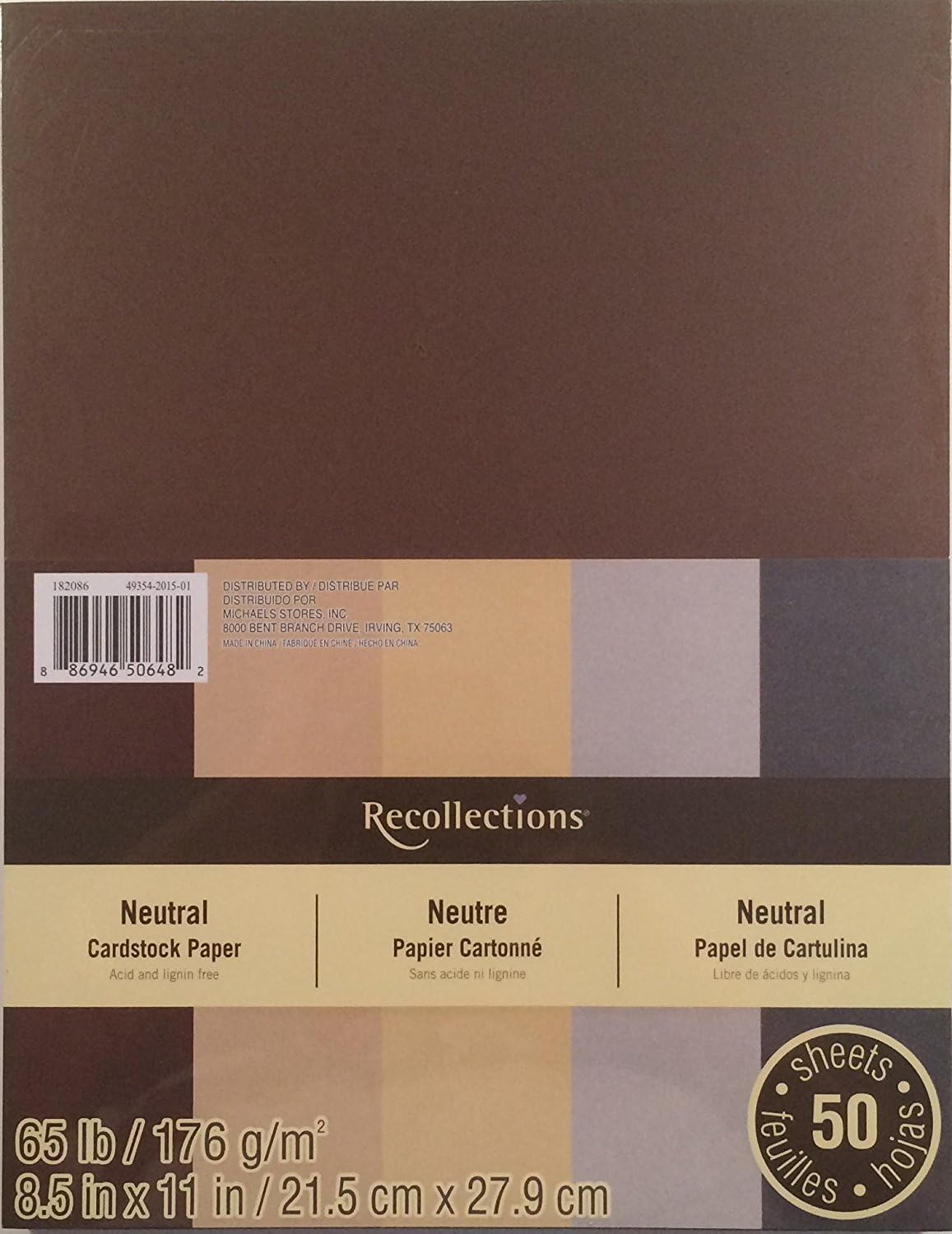 Amazon.com: Recollections Cardstock Paper, 8 1/2 X 11 Neutral (Value 2 ...