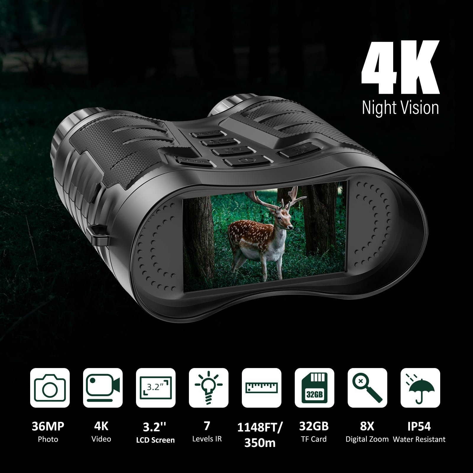 Snapklik.com : Night Vision Binoculars For Adults - 4K Infrared Night ...