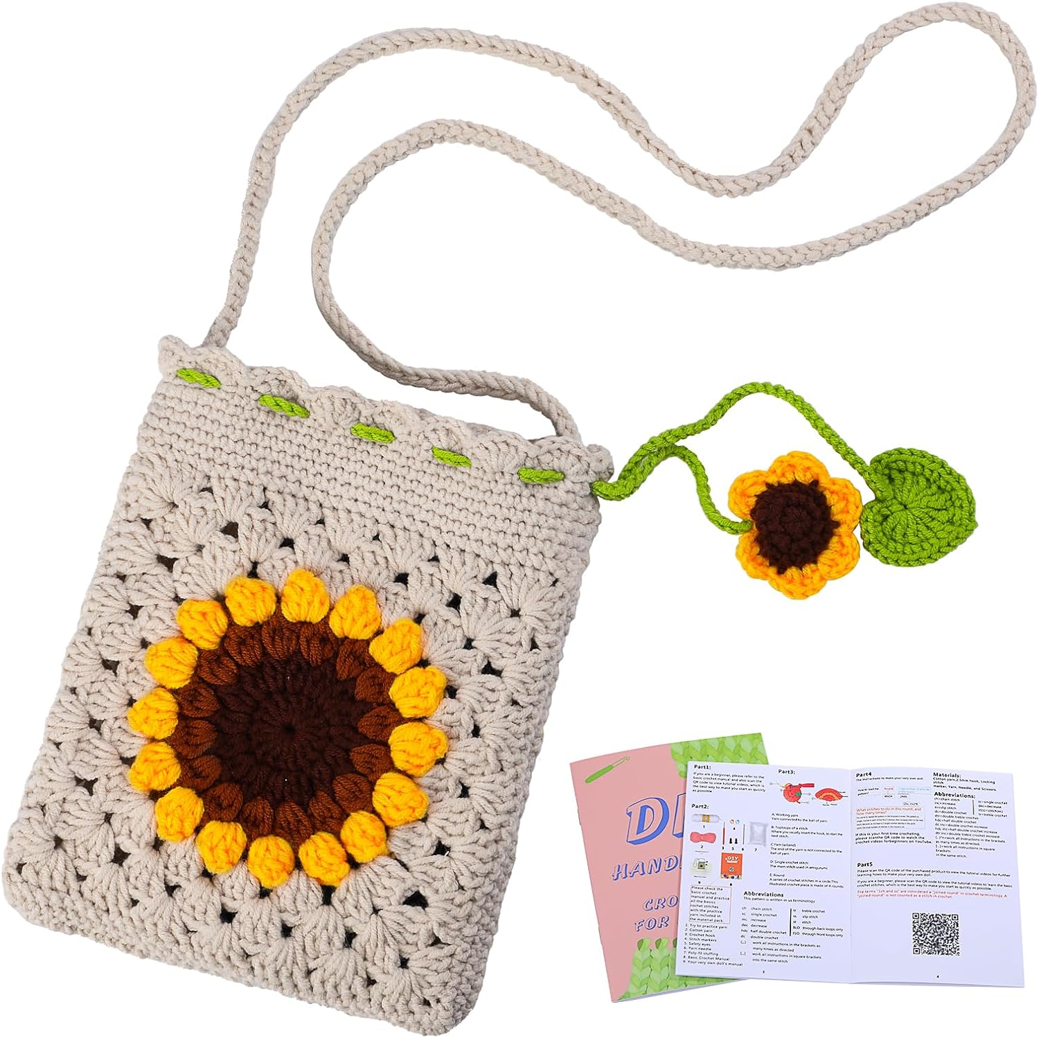 Amazon.com: Pnytty Crochet Kit for Beginners, Beginners Crochet Kit-Bag ...