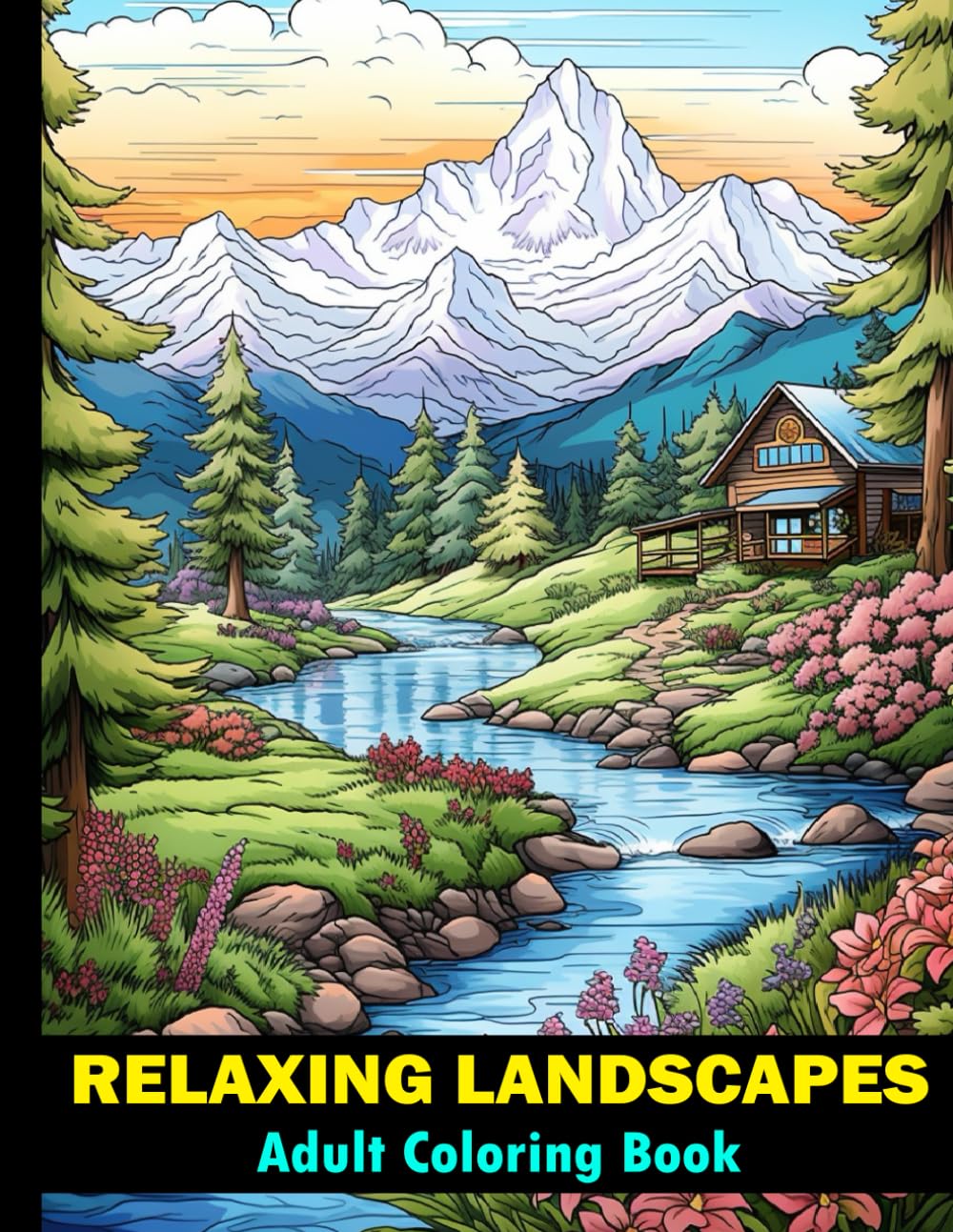 Amazon.com: Adult Coloring Book - Relaxing Landscapes: Large print ...