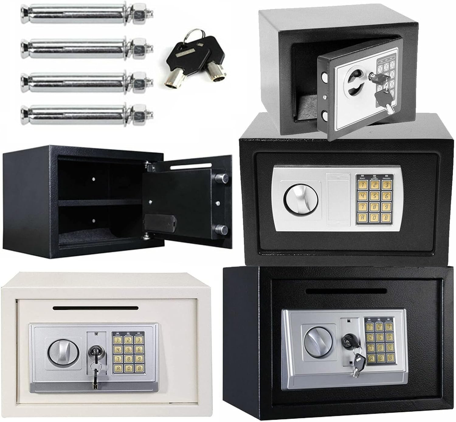 16L Security Safe Cash Box Cabinet Safe, Home Office Hotel Steel ...