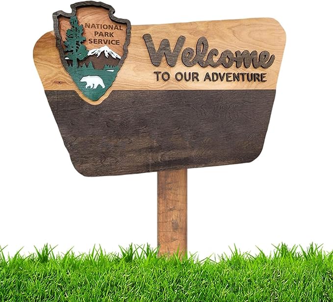 Amazon.com : National Park Service Welcome Sign, 15" Camping Board for ...