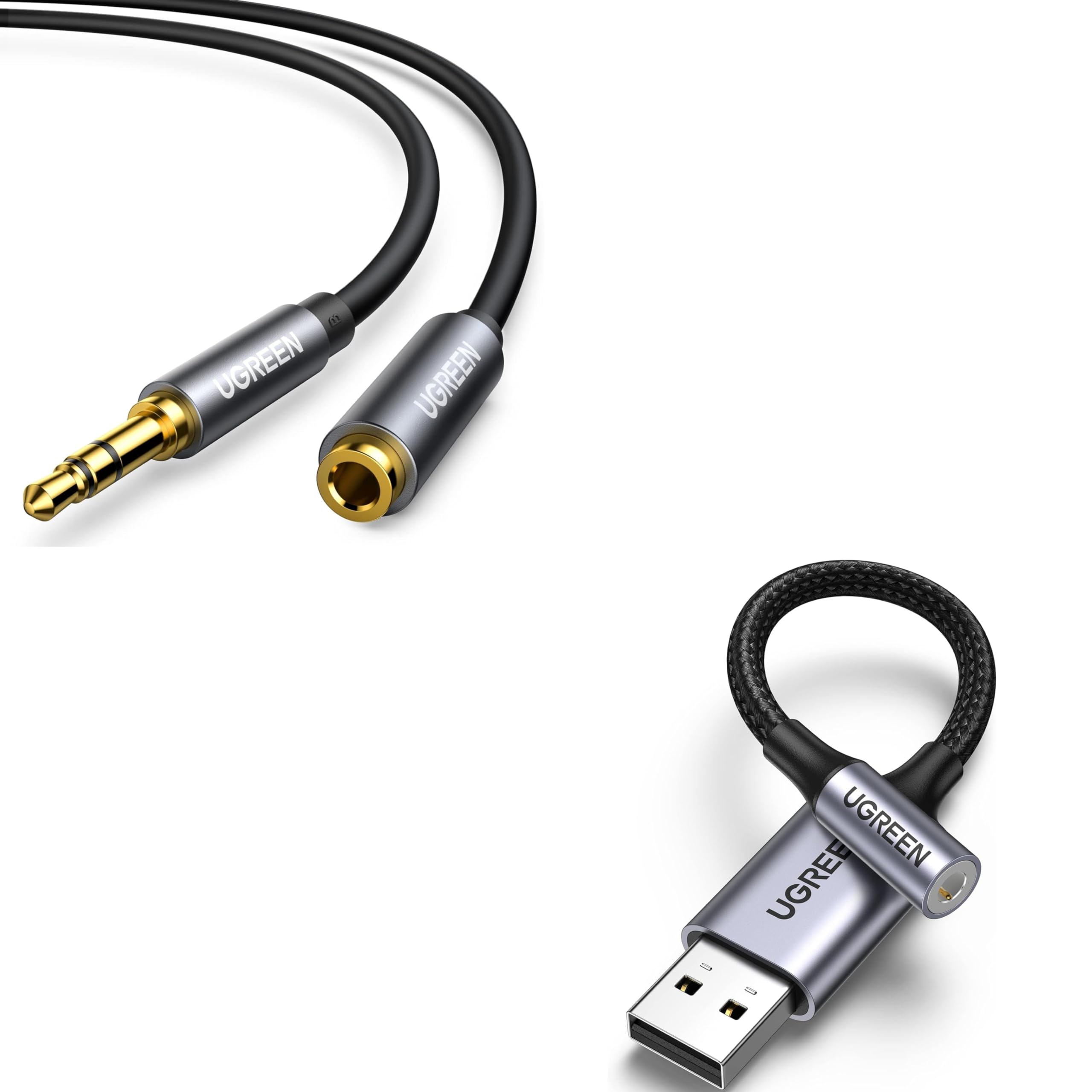 Amazon.com: UGREEN Headphone Extension Cable 3.5mm Extension Gold ...
