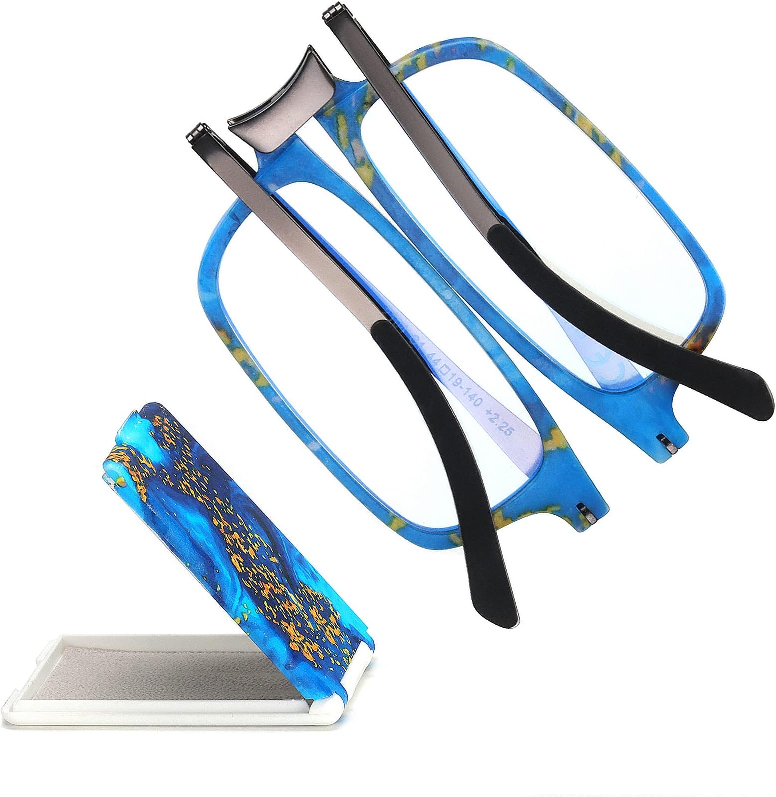 Amazon.com: Missfive Modern Folding Reading Glasses For Women Men Blue ...
