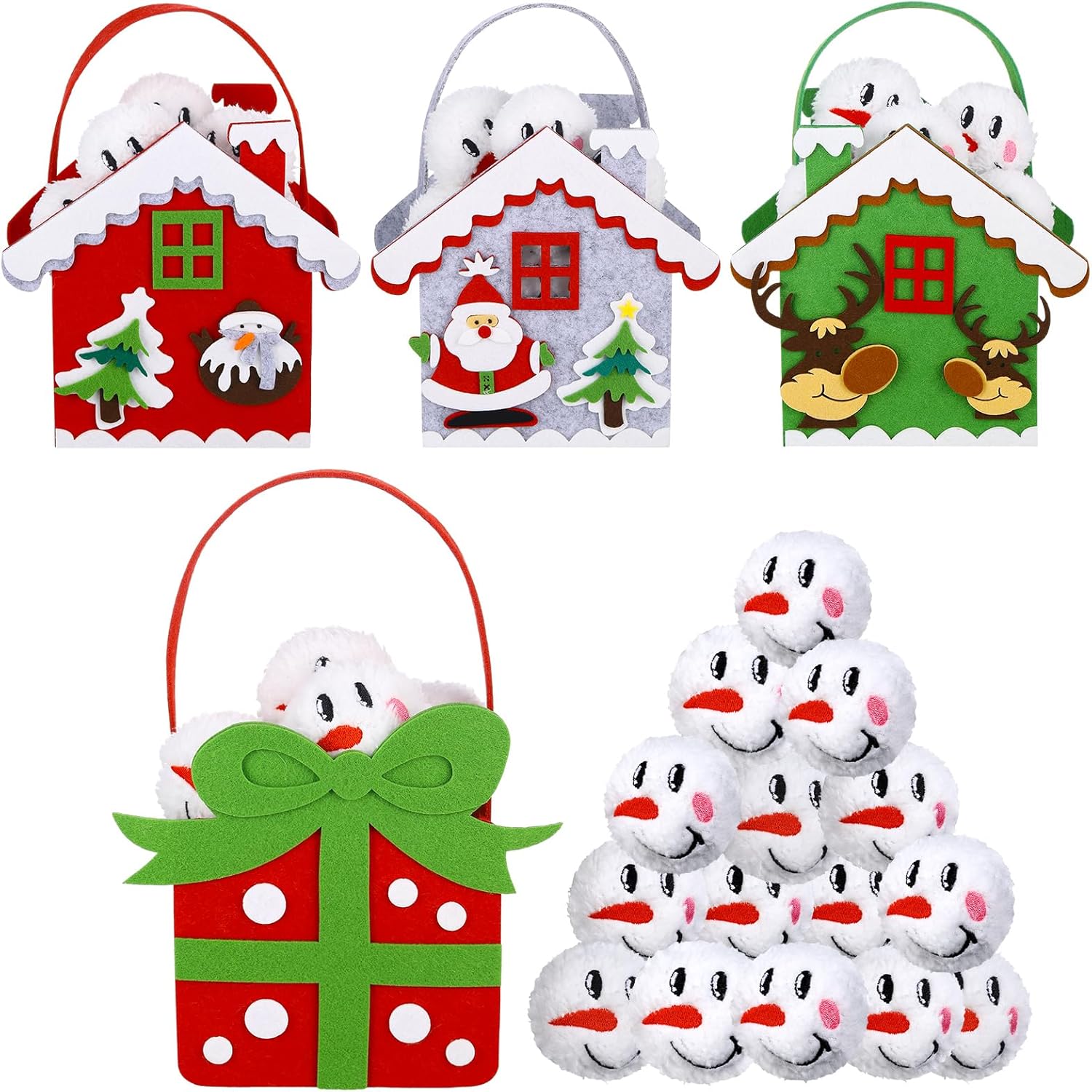 Amazon.com: Leyndo 24 Pcs Christmas Snowball Fun Set Include 20 Pcs ...