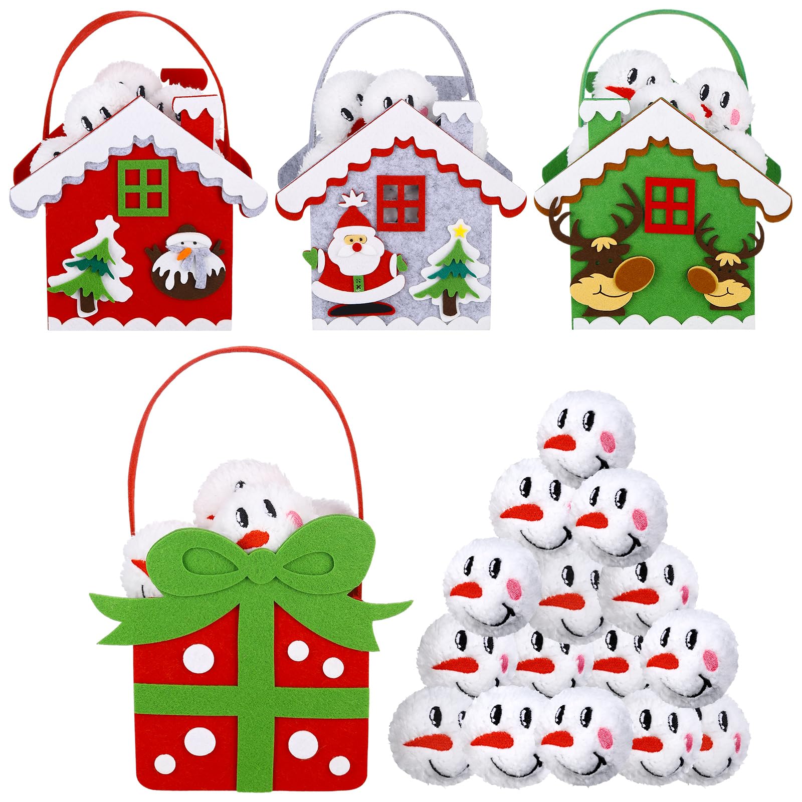 Amazon.com: Leyndo 24 Pcs Christmas Snowball Fun Set Include 20 Pcs ...
