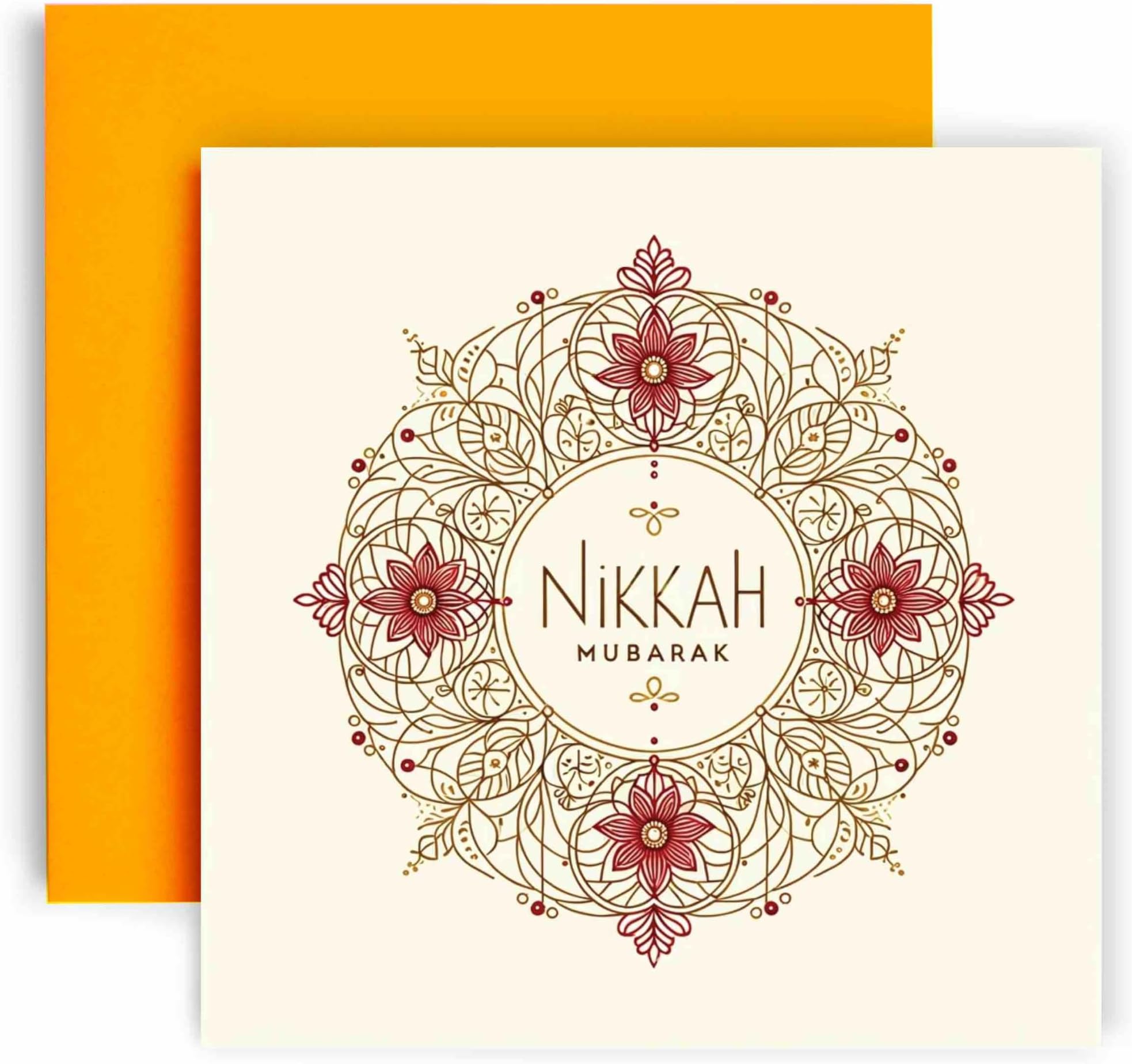 Luxury Nikkah Mubarak Greeting Card - Gold Islamic Gift - Islamic ...