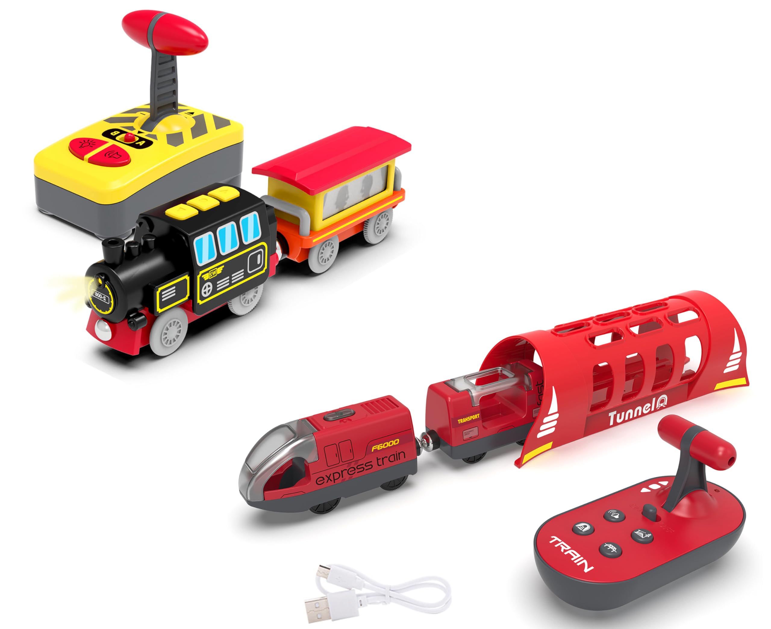 Amazon.com: Remote Control Locomotive Train with Tunnel for Wooden ...