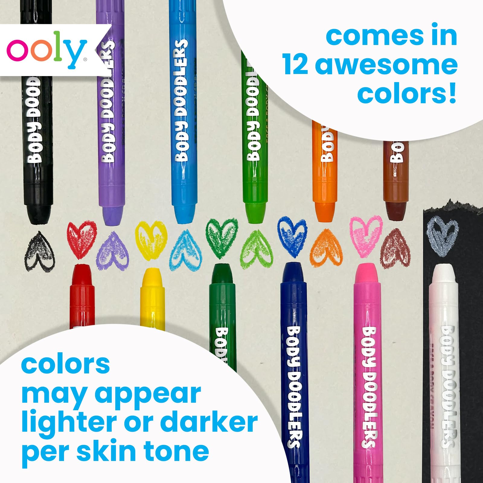 Snapklik.com : Body & Face Paint Crayons, 12 Colors, Skin Safe Paint ...