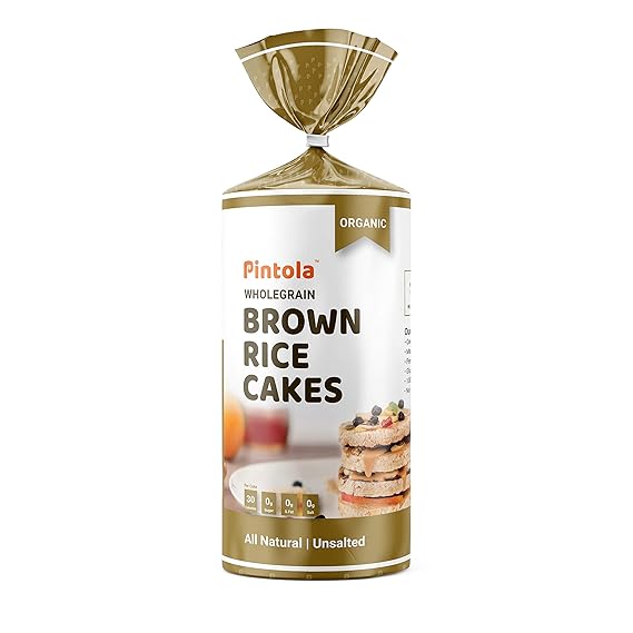 Pintola Organic Wholegrain Brown Rice Cakes (All Natural, Unsalted ...