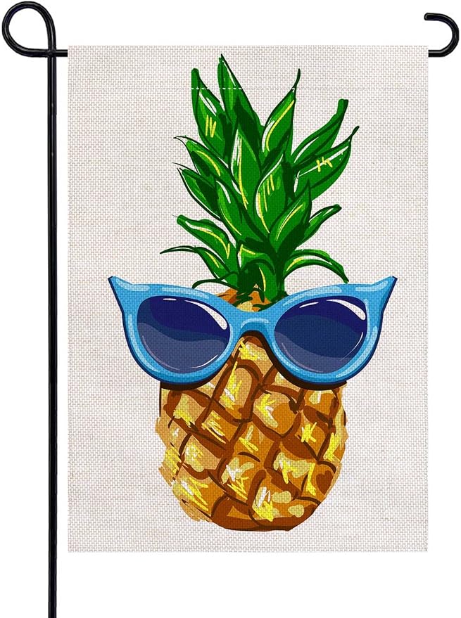 Amazon.com : Uanvaha Pineapple Garden Flag Decor Yellow Fruit with ...