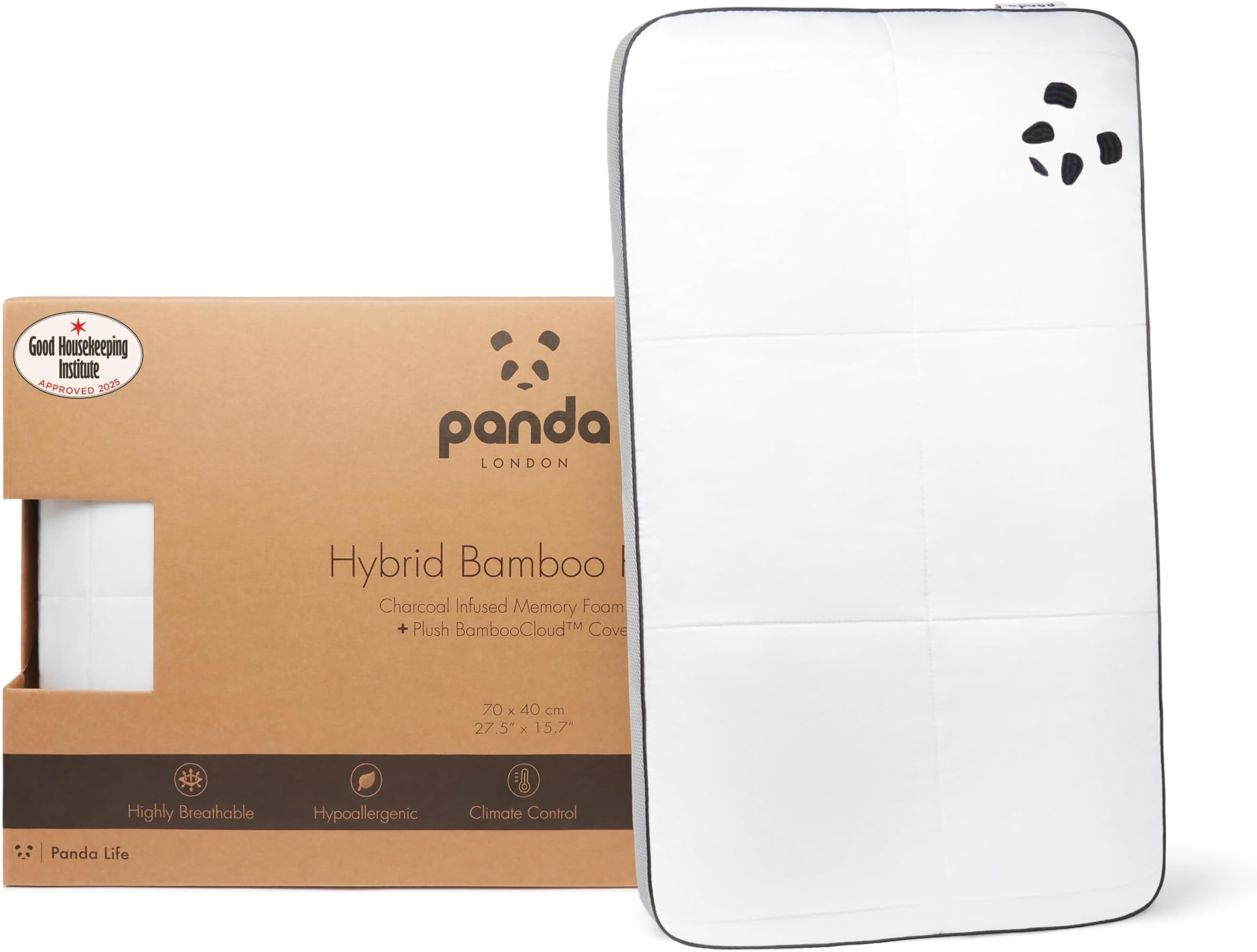 Panda Luxury Memory Foam Bamboo Pillow : Amazon.co.uk: Home & Kitchen