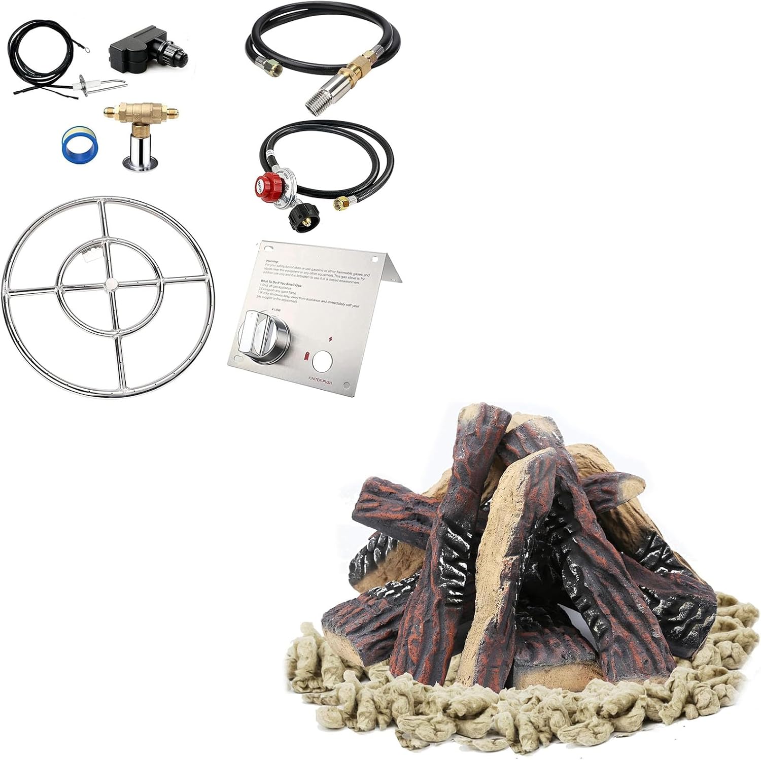 Amazon.com: Uniflasy 18” Fire Pit Burner Ring, Stainless Steel Round ...