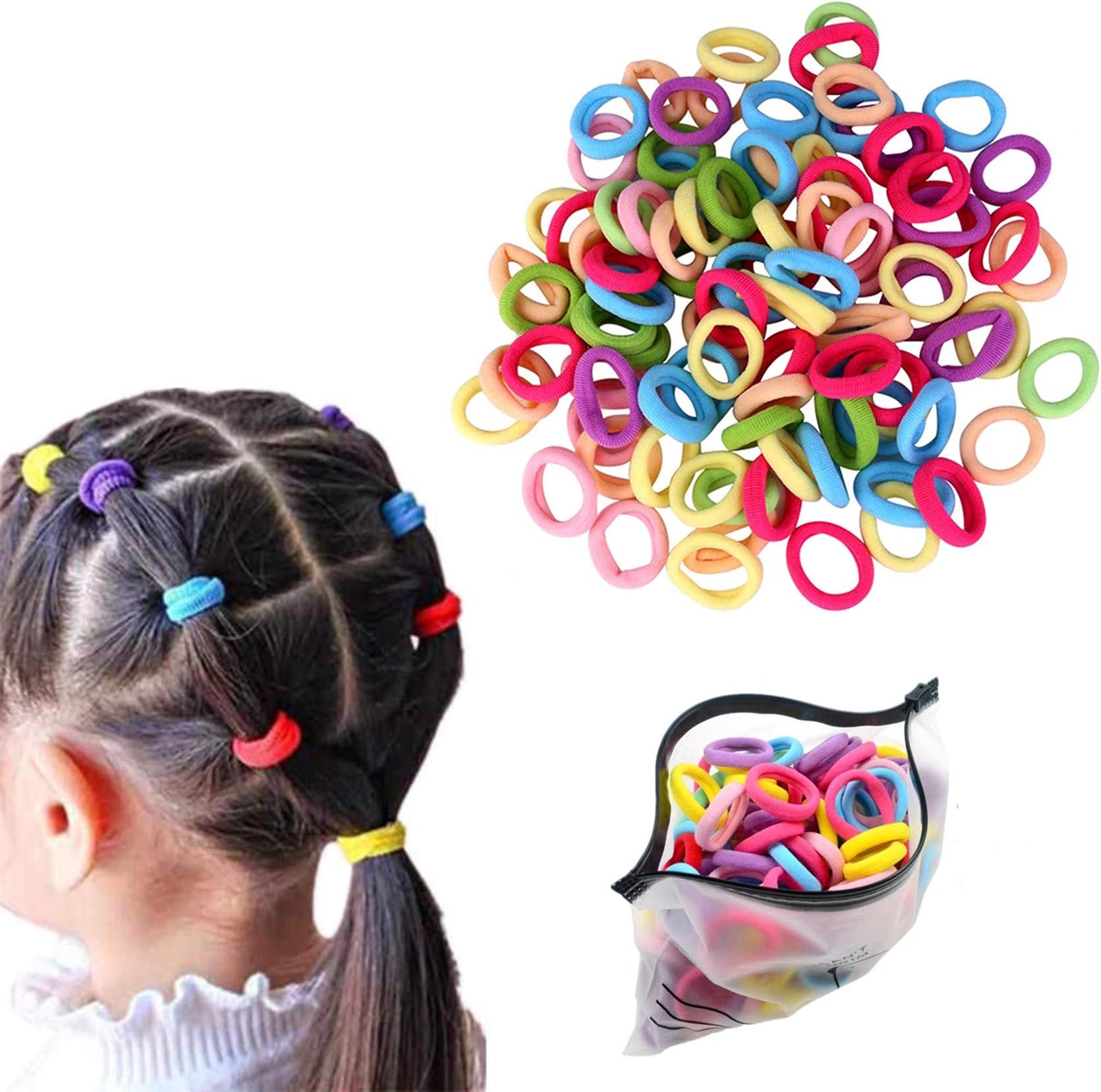 Amazon.com: 120pcs Hair Ties for Little Girls Toddler Baby Hair Ties ...