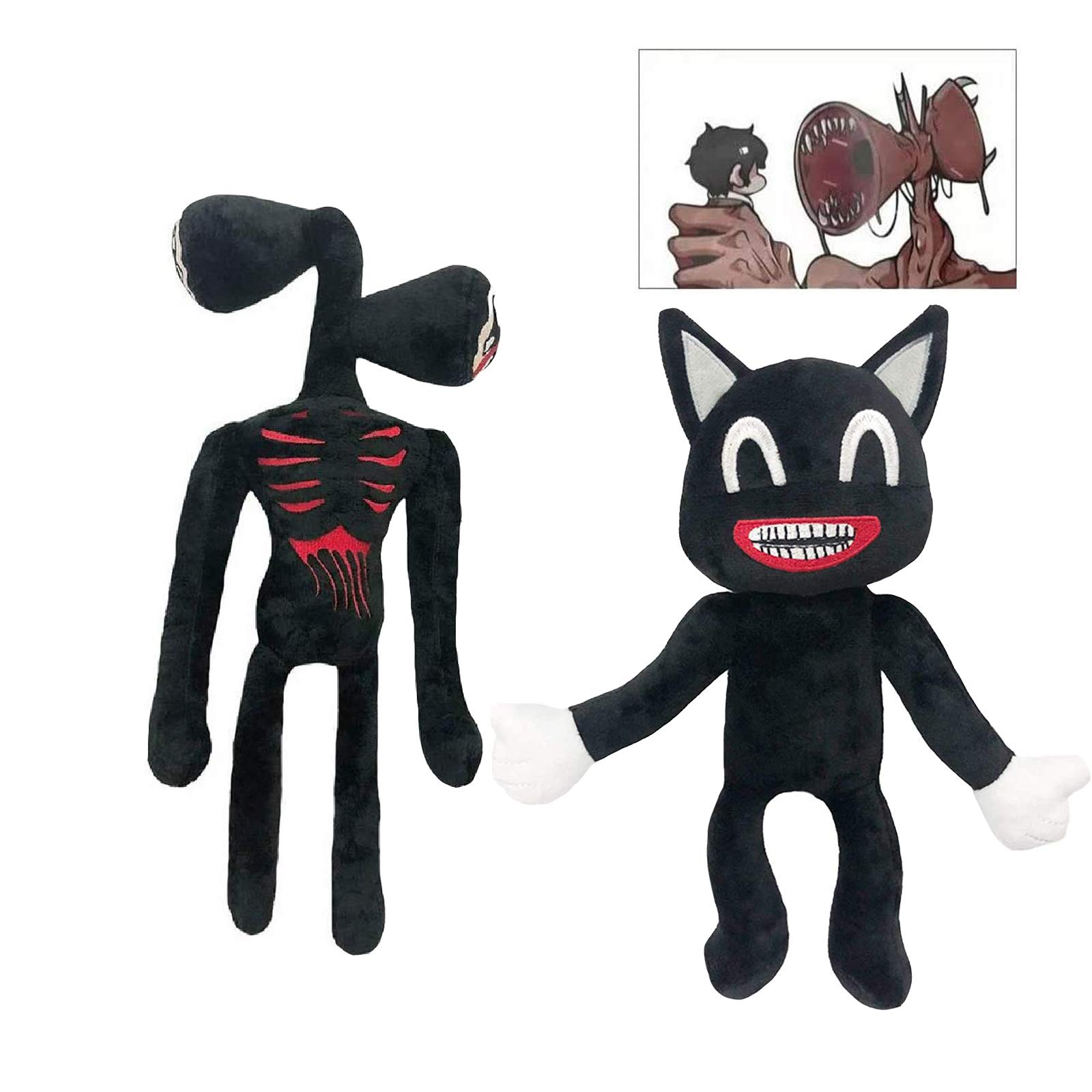 Buy Qianpuren Scp Plushie Siren Head Plush Toy/Black Cartoon Cat Plush ...