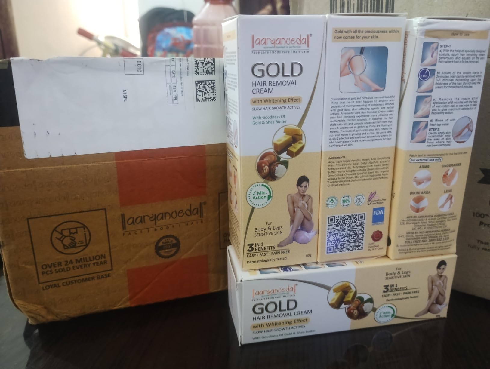 Buy Aaryanveda Hair Removal Cream with Brightening Effects of Papaya in ...