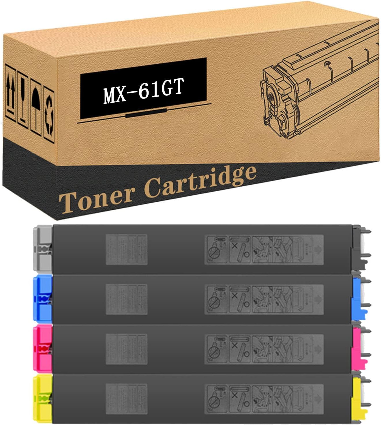 Amazon.com: MX-61 MX-61NT Toner Cartridge for Sharp , Compatible for Sharp MX 2651 3051 3551 ...