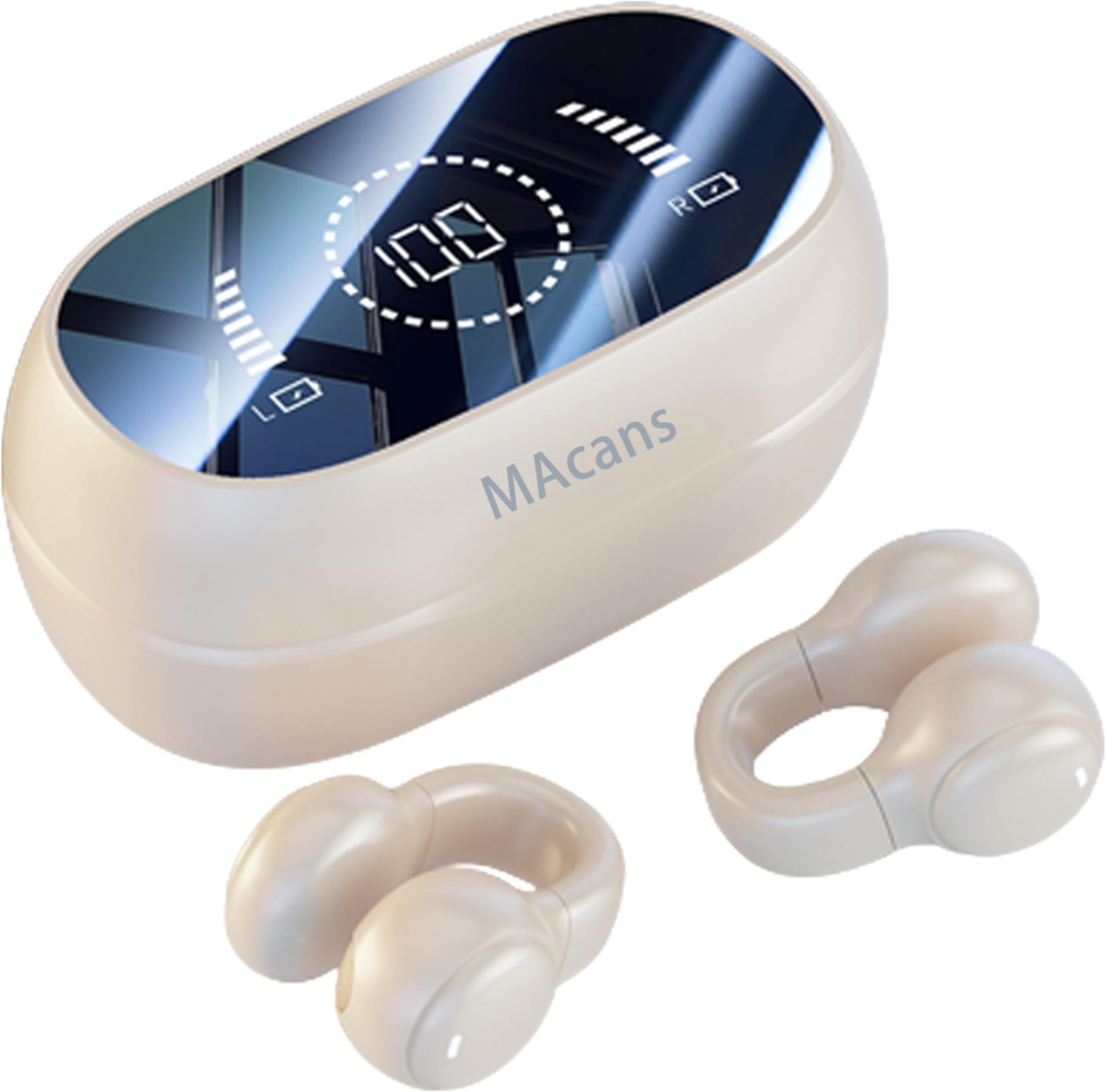 Amazon.com: MAcnas Wireless Earbuds Open Ear Clip Headphones Air ...