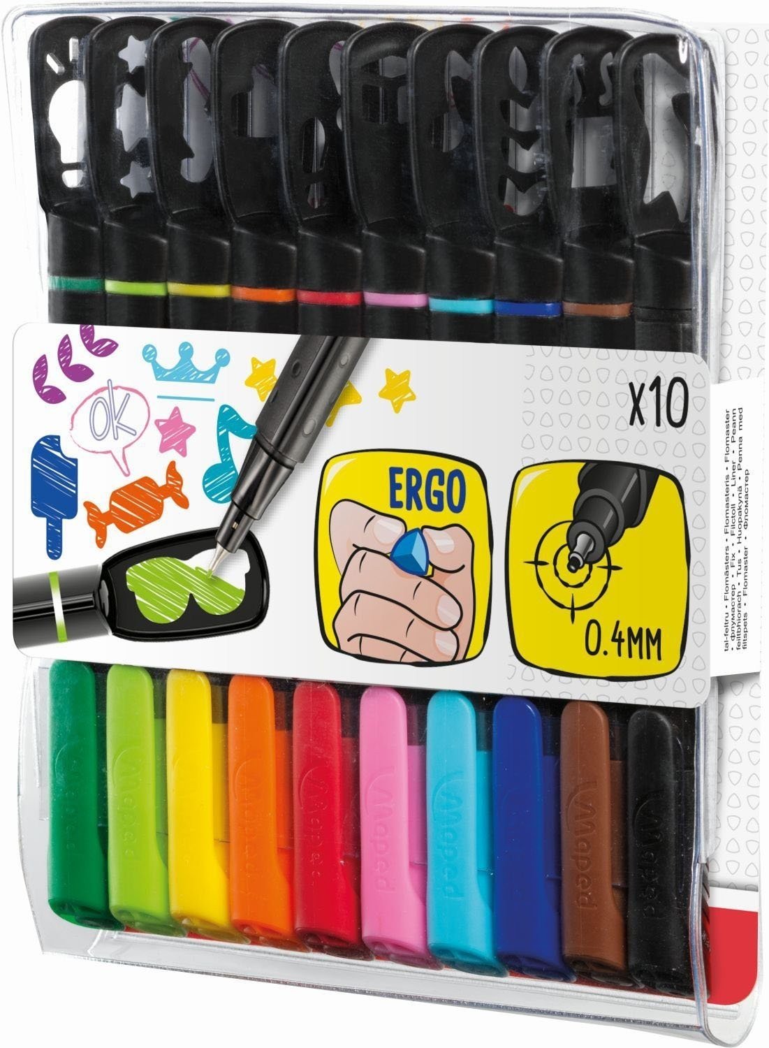 Maped Fine Point Graph Mania Set - Pack of 10 (Multicolor) : Amazon.in ...