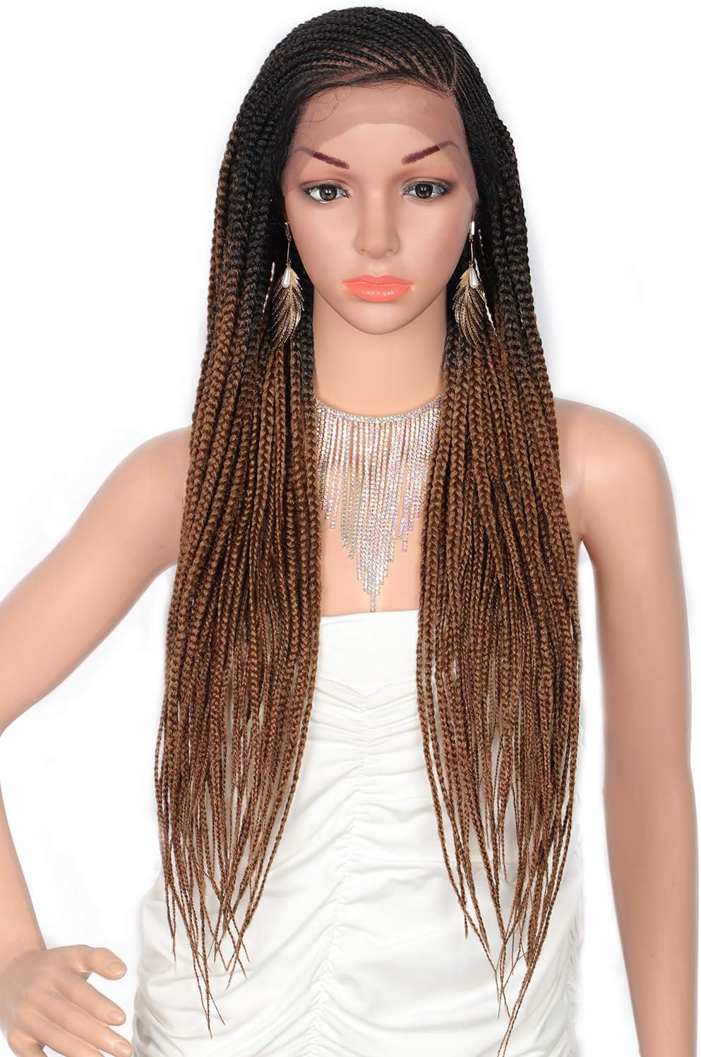 Amazon.com : Youthfee 13x8 HD Lace Front Cornrow Braided Wigs for Women ...