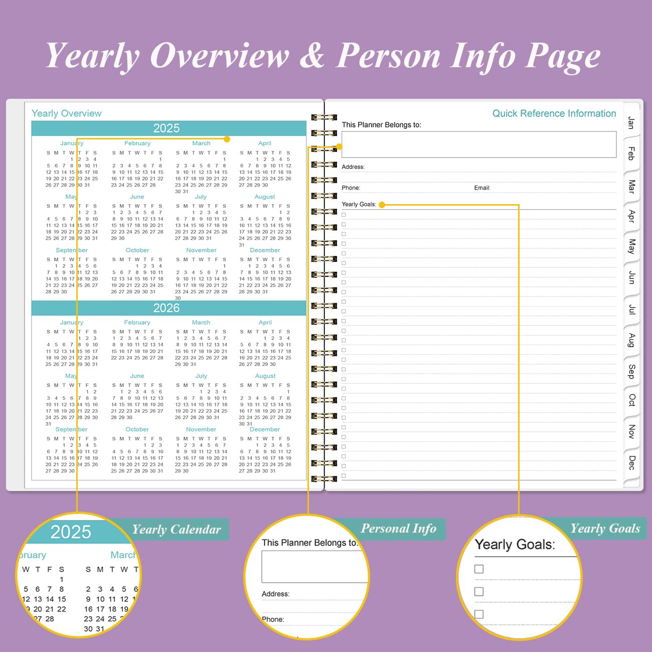 Snapklik.com : 2025 Planner - Weekly & Monthly Planner Spiral Bound ...