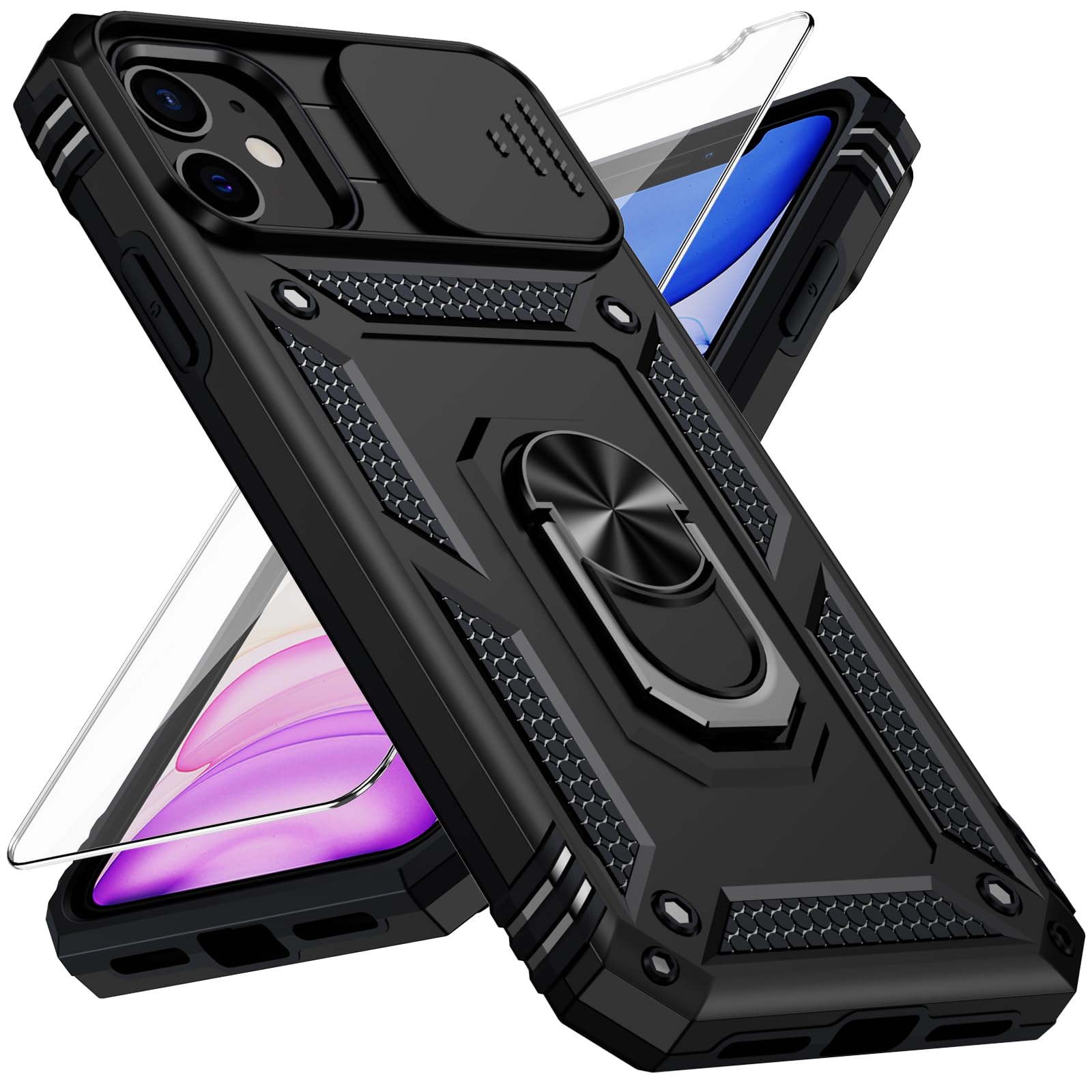 Amazon.com: Vinve for iPhone 12 Case, iPhone 12 Pro Case, Slide Lens ...